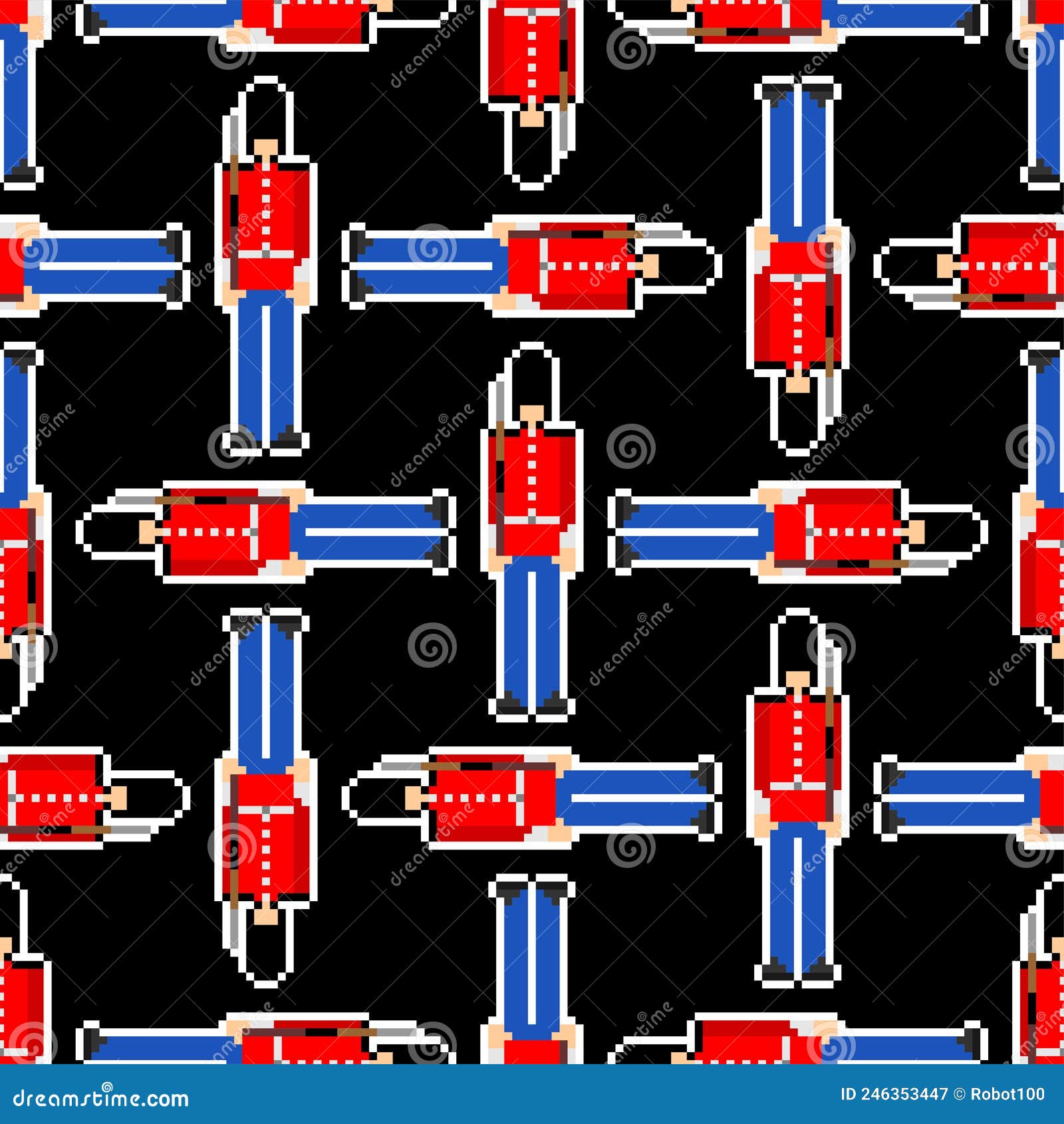 Beefeater British Royal Guardsman Pixel Art Pattern Seamless. 8 Bit ...