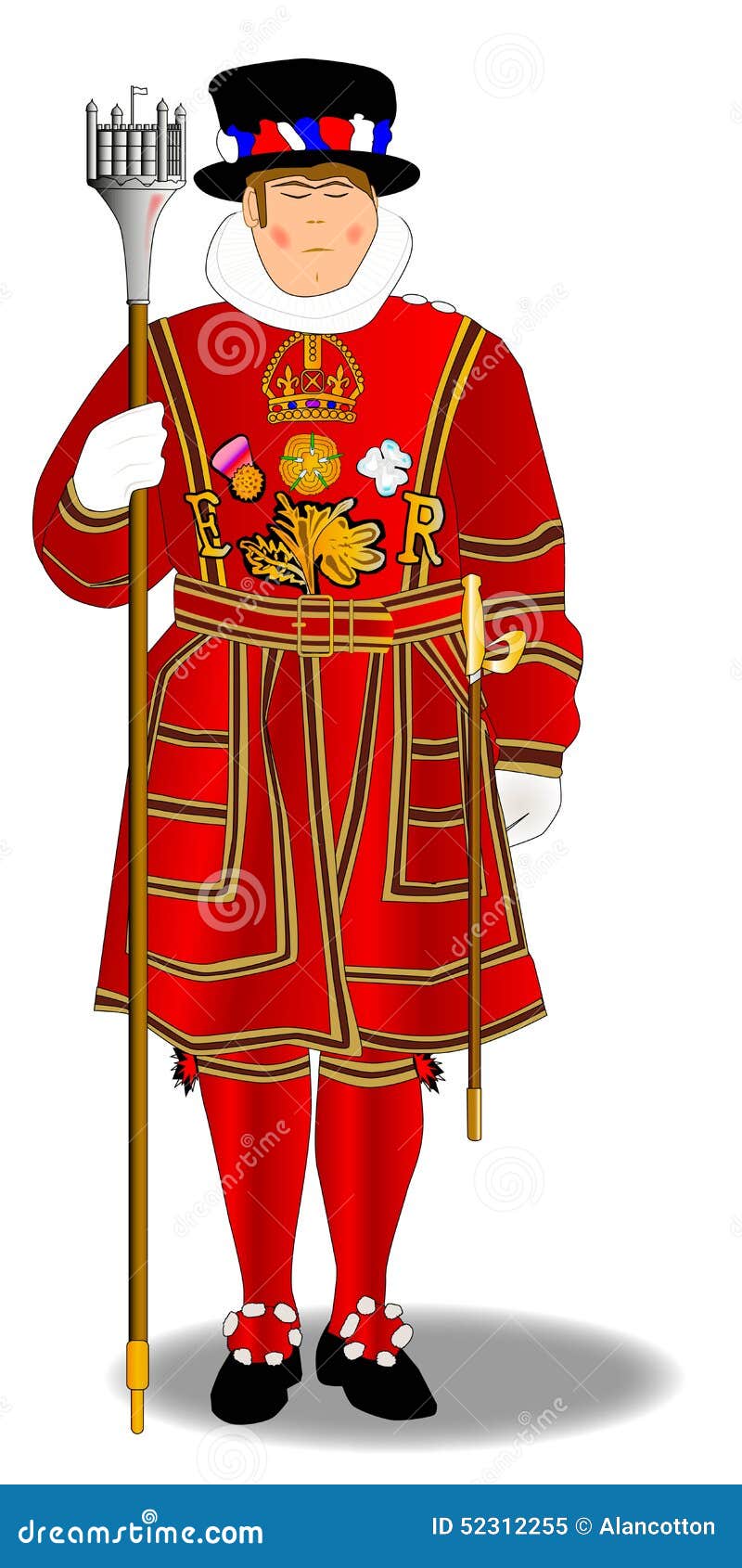 Beefeater stock illustration. Illustration of white, jewels - 52312255