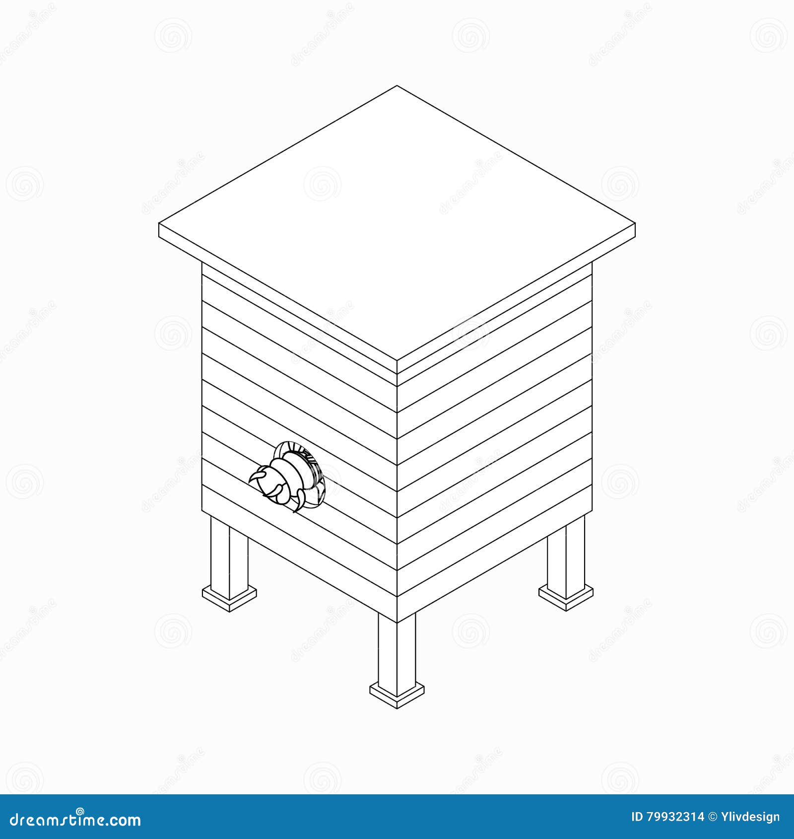 Beehive with Bee Icon, Isometric 3d Style Stock Vector - Illustration ...