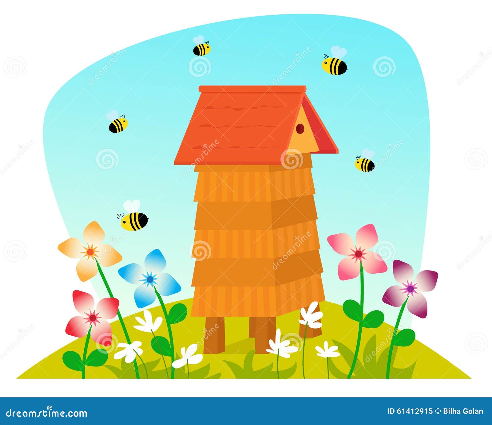 Beehive stock vector. Illustration of cute, vector, season - 61412915