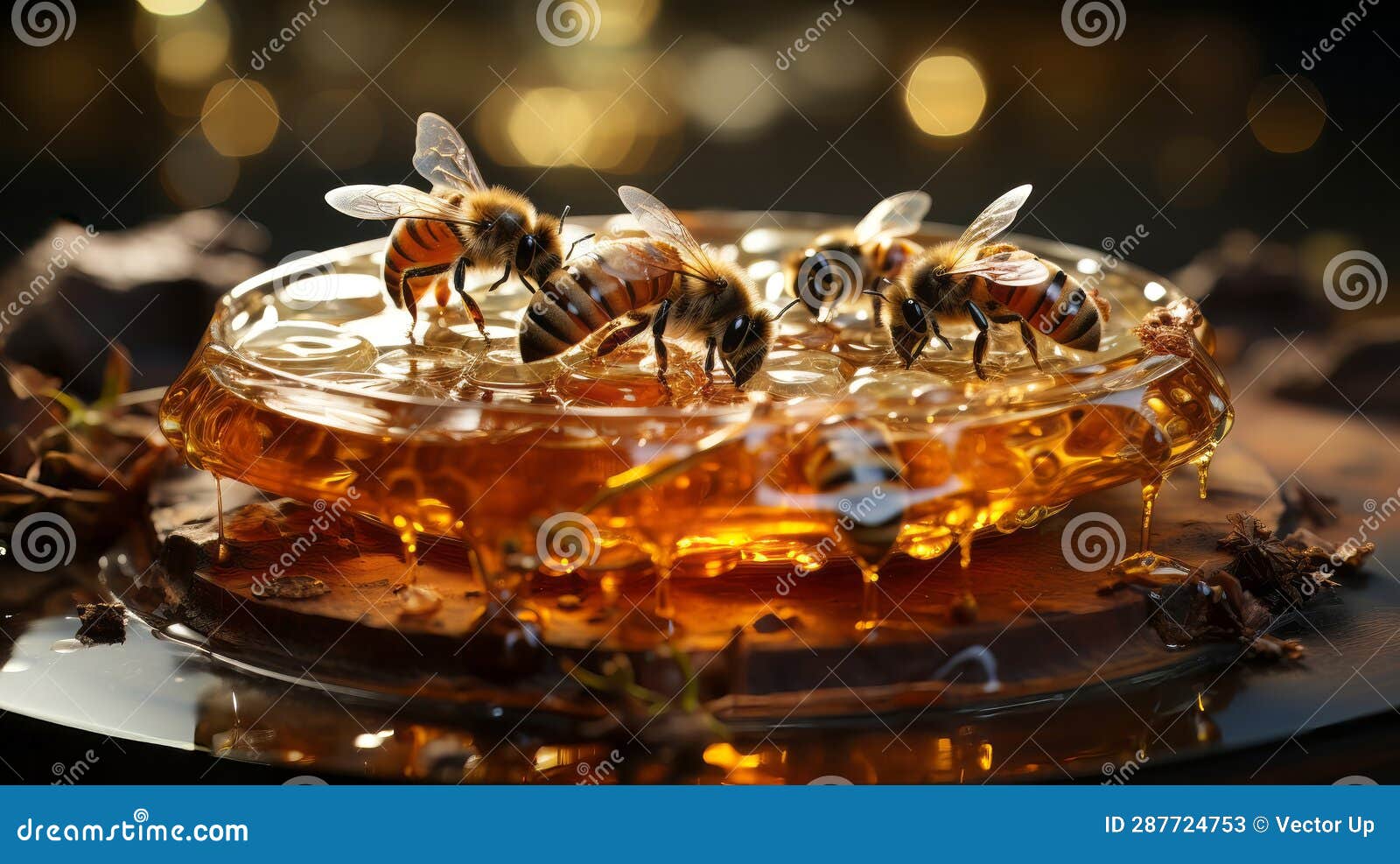 Beehive and Honey with Hi-tech Atmosphere in Surreal. Generative AI ...