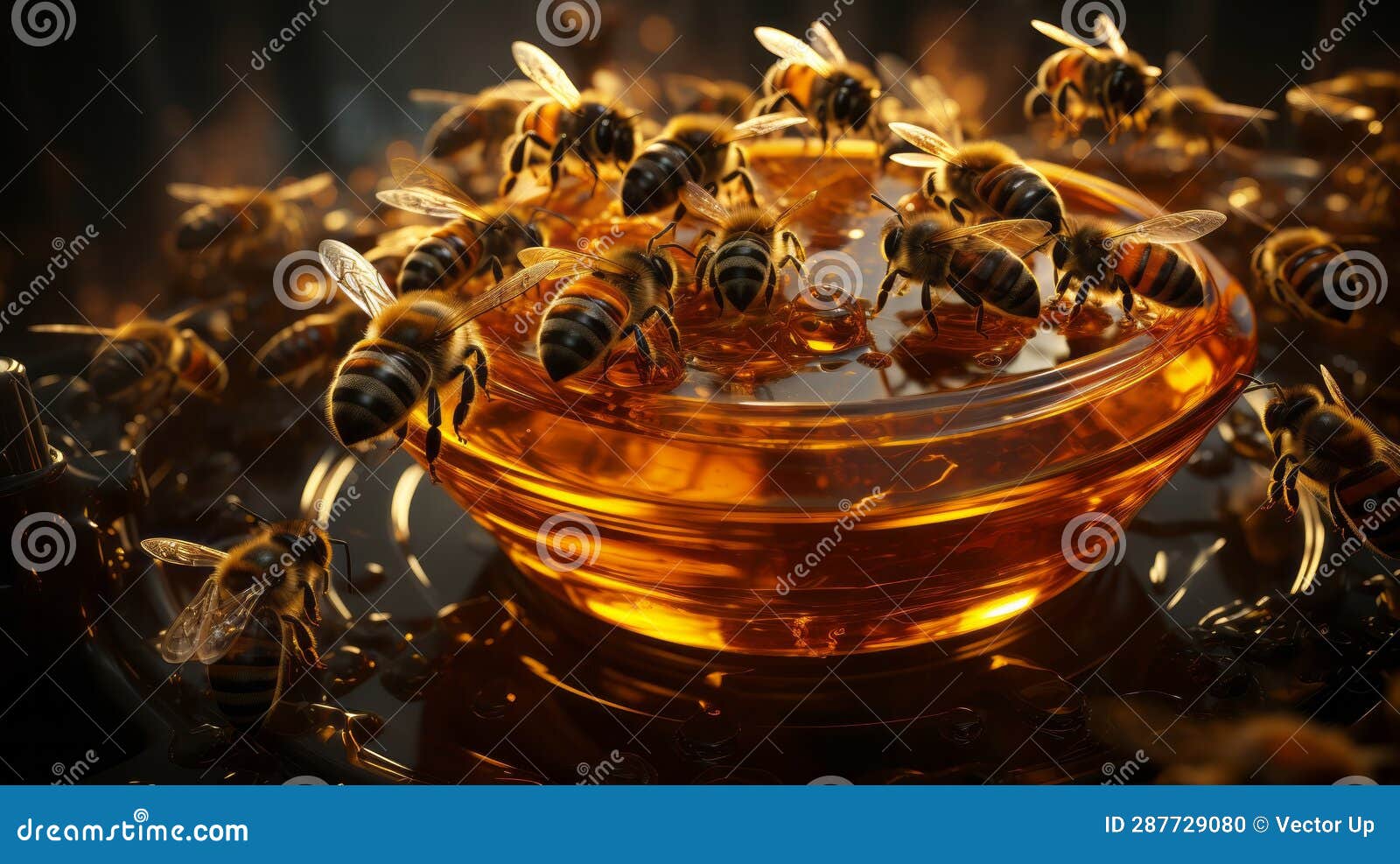 Beehive and Honey with Hi-tech Atmosphere in Surreal. Generative AI ...