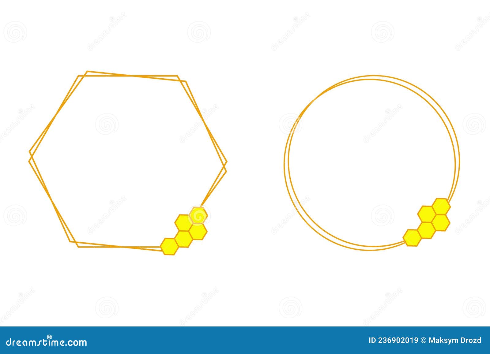 Beehive Honeycomb Banner Vector Illustration. Bee Honey Shapes Texture ...