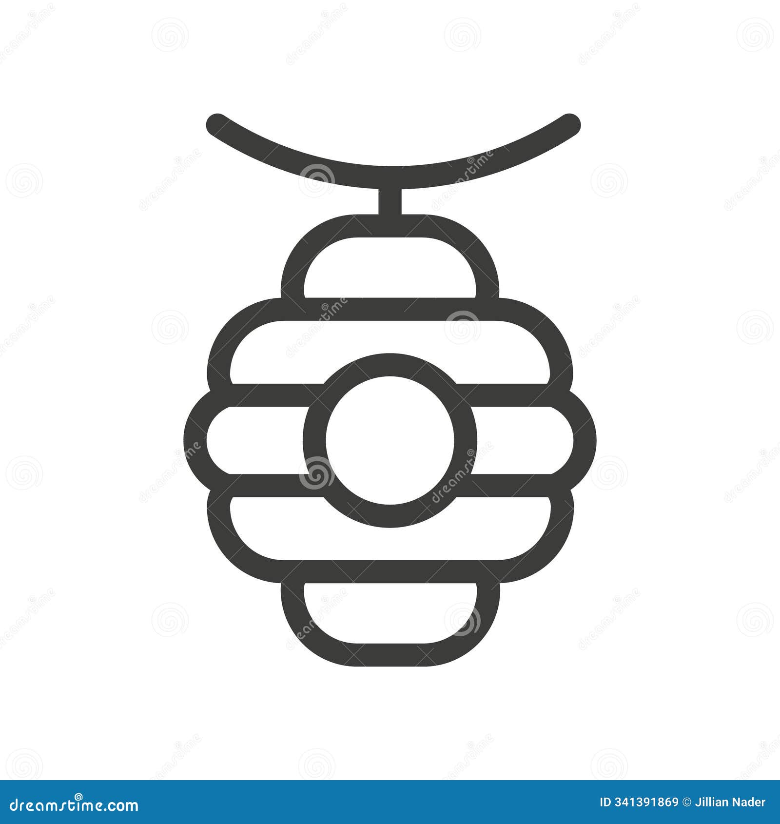 Beehive Icon Simple Outline Vector Logo Stock Vector - Illustration of ...