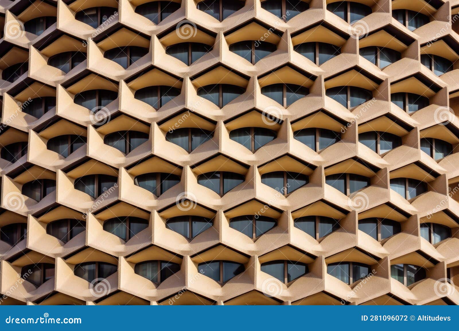 Beehive-like Pattern on a Modern Building Facade Stock Illustration ...
