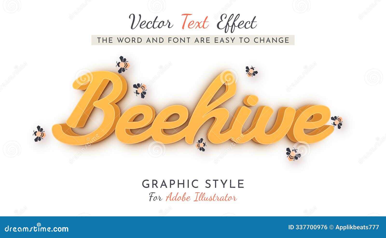 Beehive Text Effect, Graphic Style. Vector Mockup and Template Stock ...