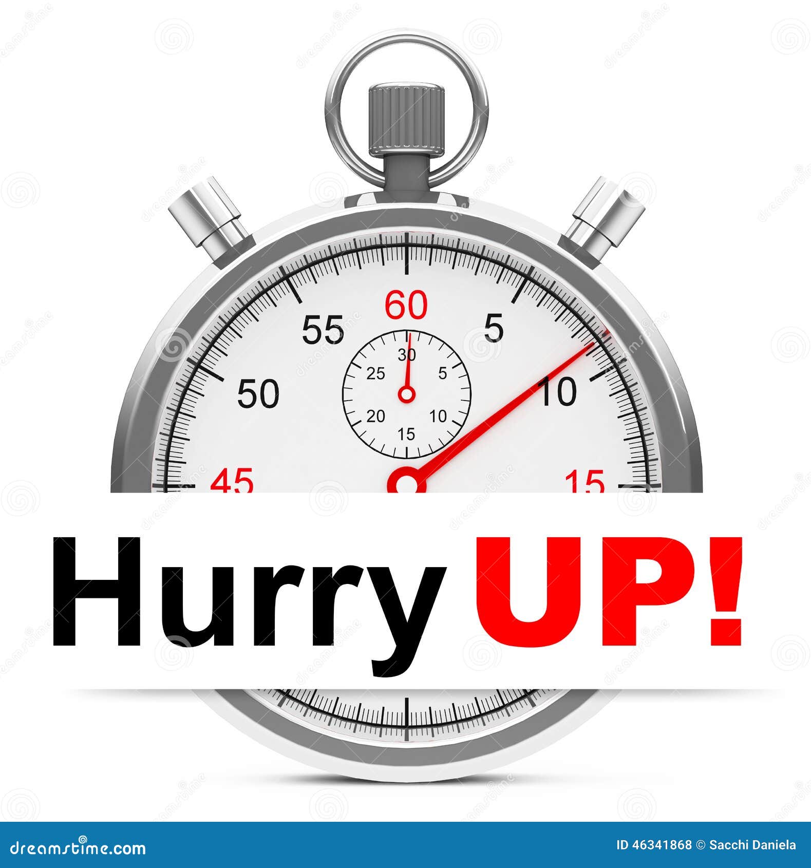 Beeilen Sie sich oben! stock abbildung. Illustration von anfang - 46341868