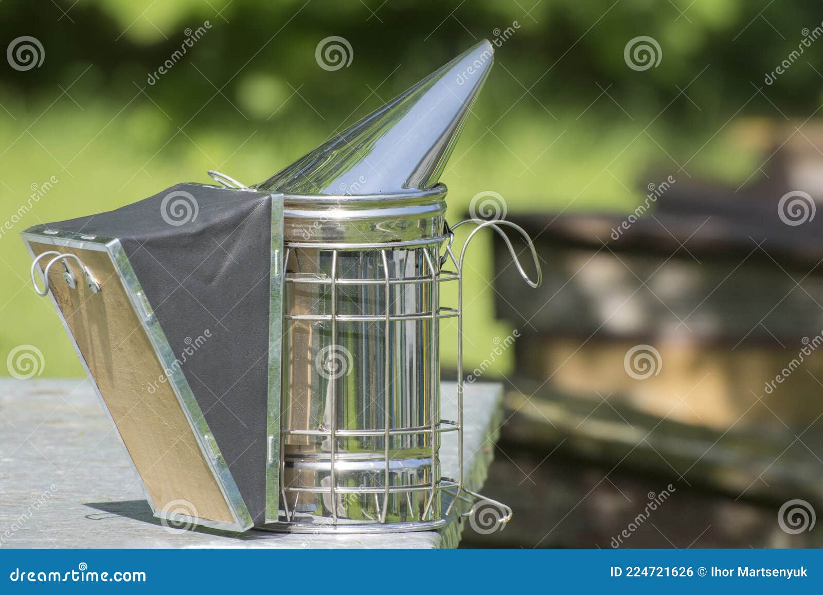 Beekeeper With Smoker Controlling Beeyard And Bees Stock Photography ...