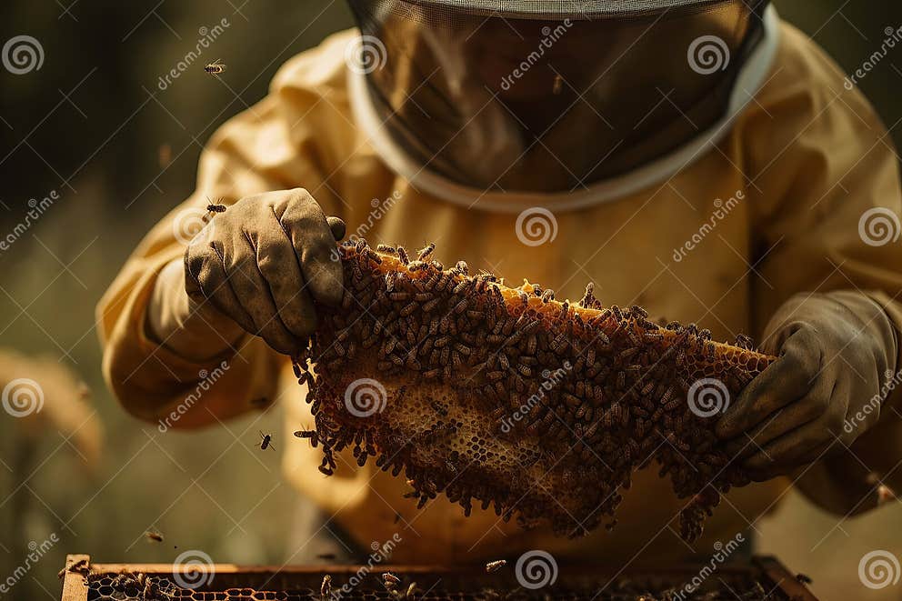 Beekeeper Working in an Apiary Created by Generative AI Stock ...