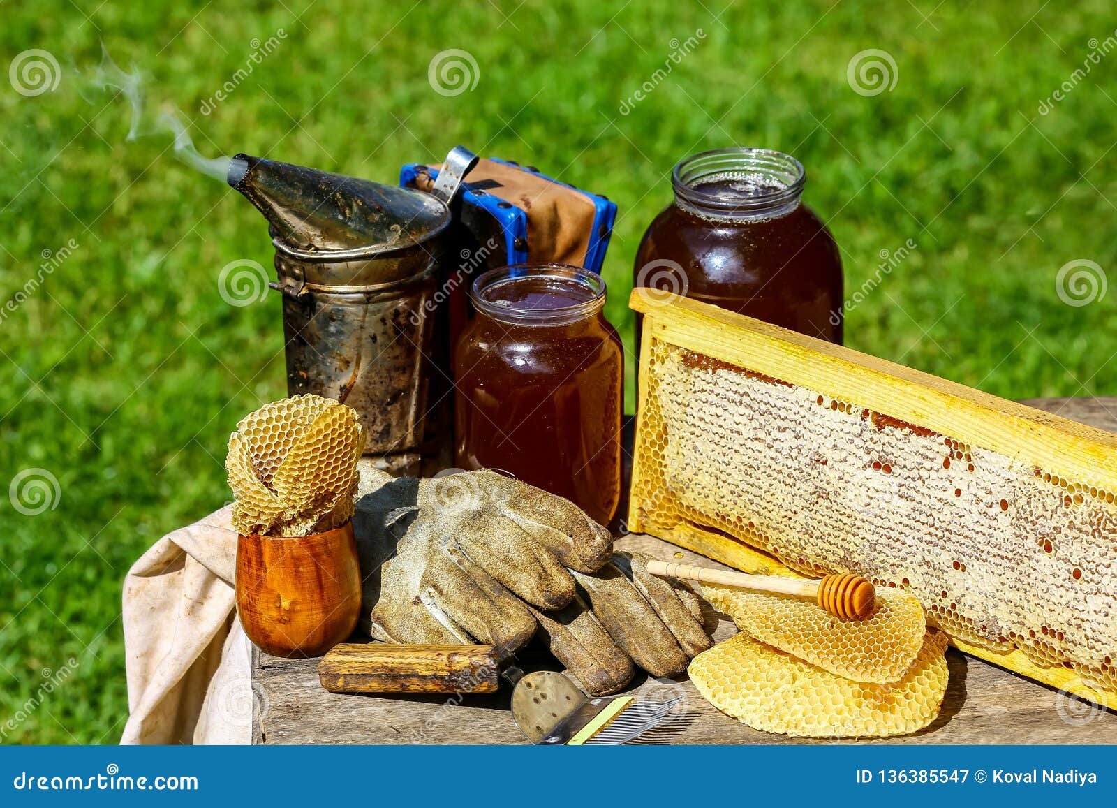 Beekeeper Working Tools on the Hive. Beekeeping Equipment on the Old ...