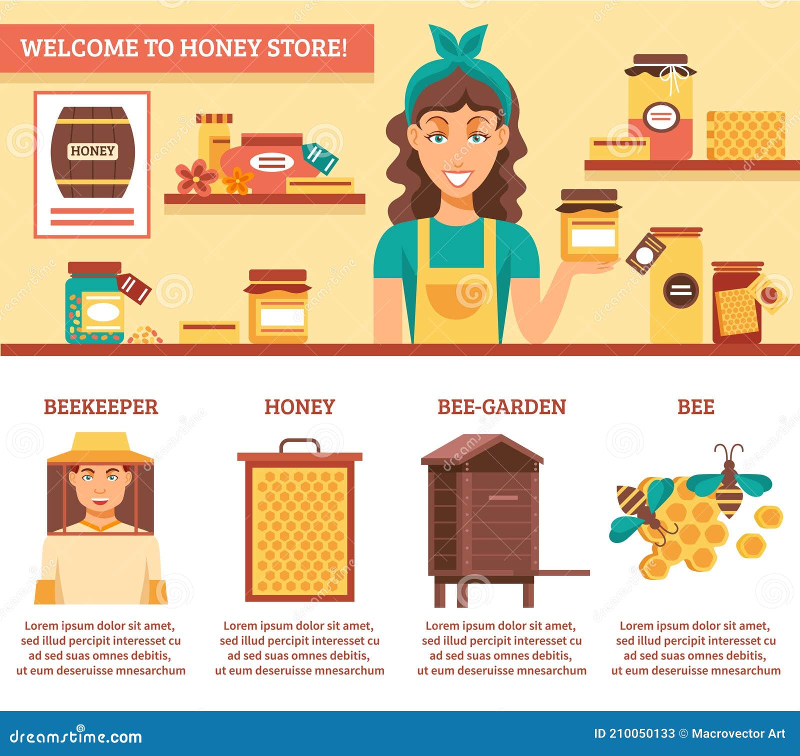 Honey Infographics With Icons. Element Of Chart, Graph, Diagram With 2 ...