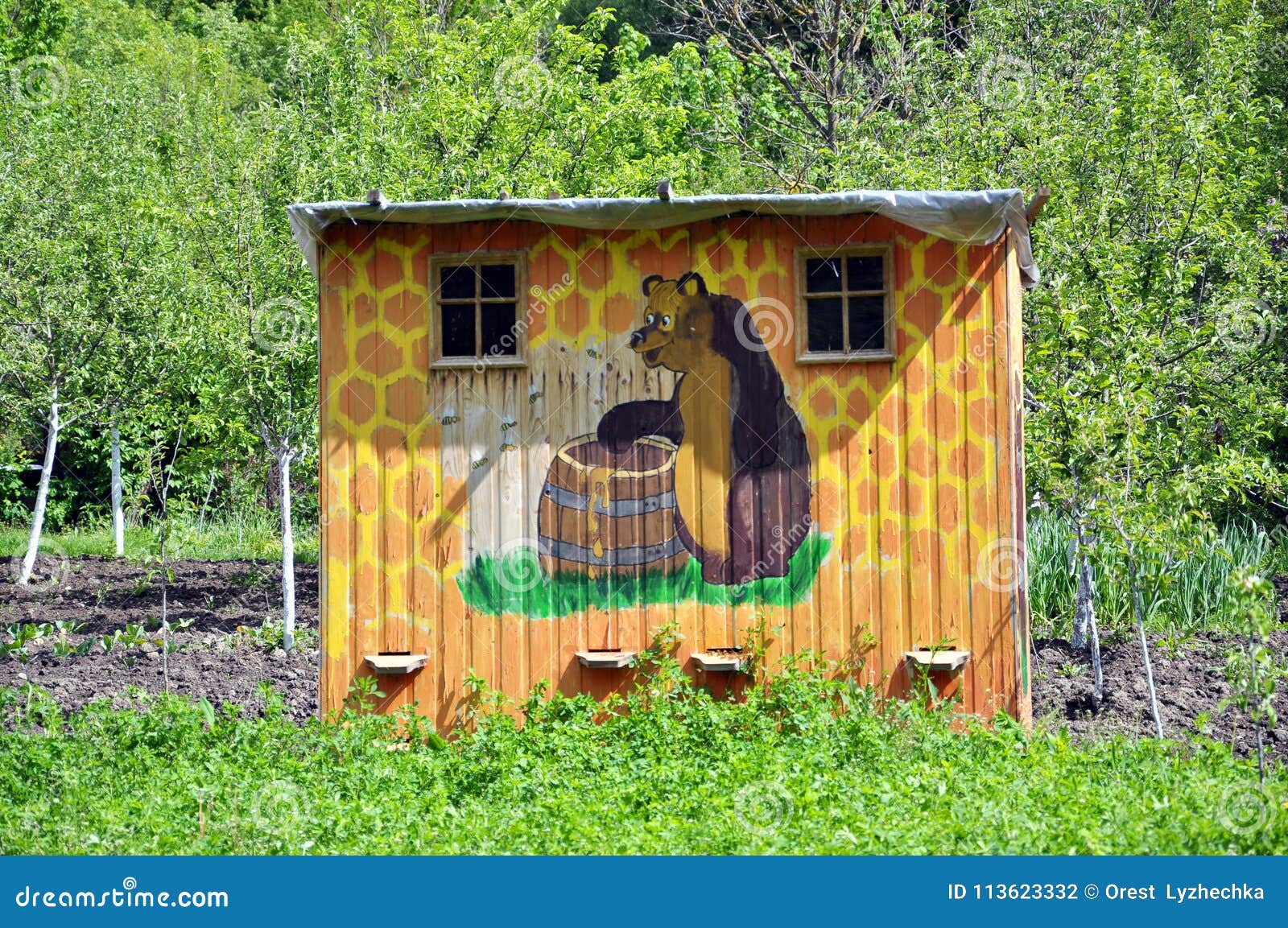 Originally Painted Beekeeping House Stock Photo - Image of outdoor ...