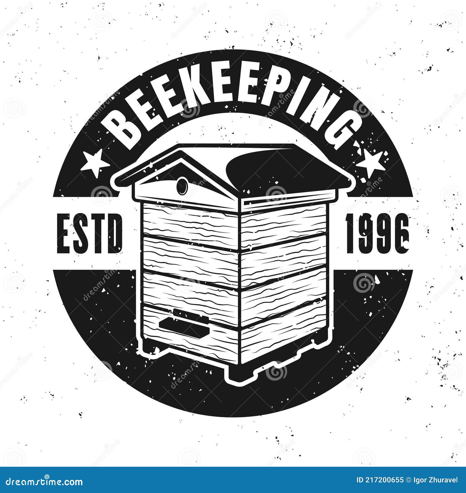 Beekeeping Vector Emblem, Badge, Label or Logo in Monochrome Style ...