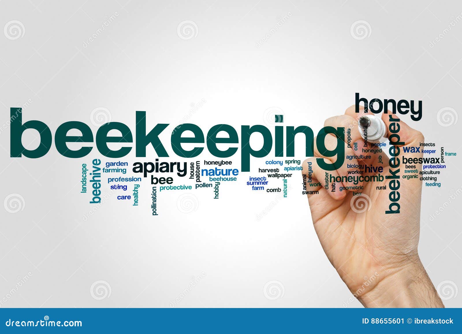 Beekeeping Word Cloud Concept on Grey Background Stock Image - Image of ...