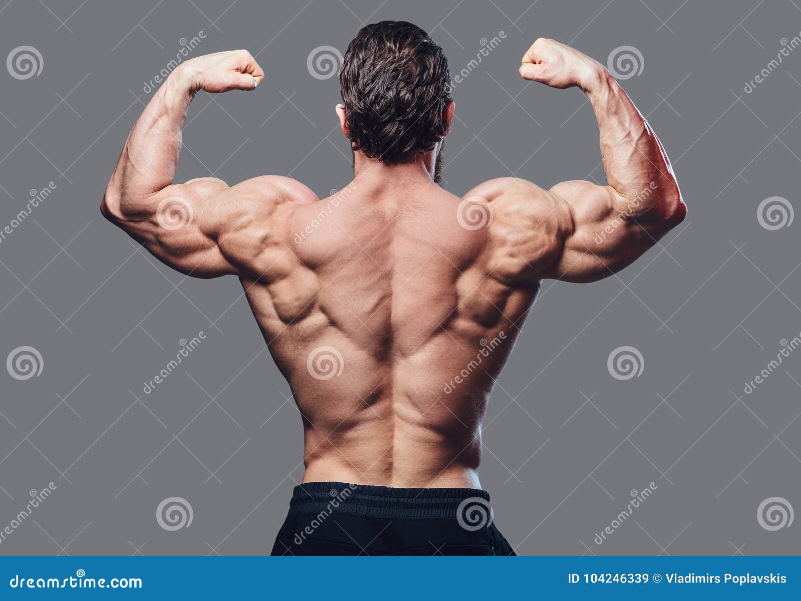 Beeld Van Een Bodybuilder Van Een Rug Stock Afbeelding - Image of ...