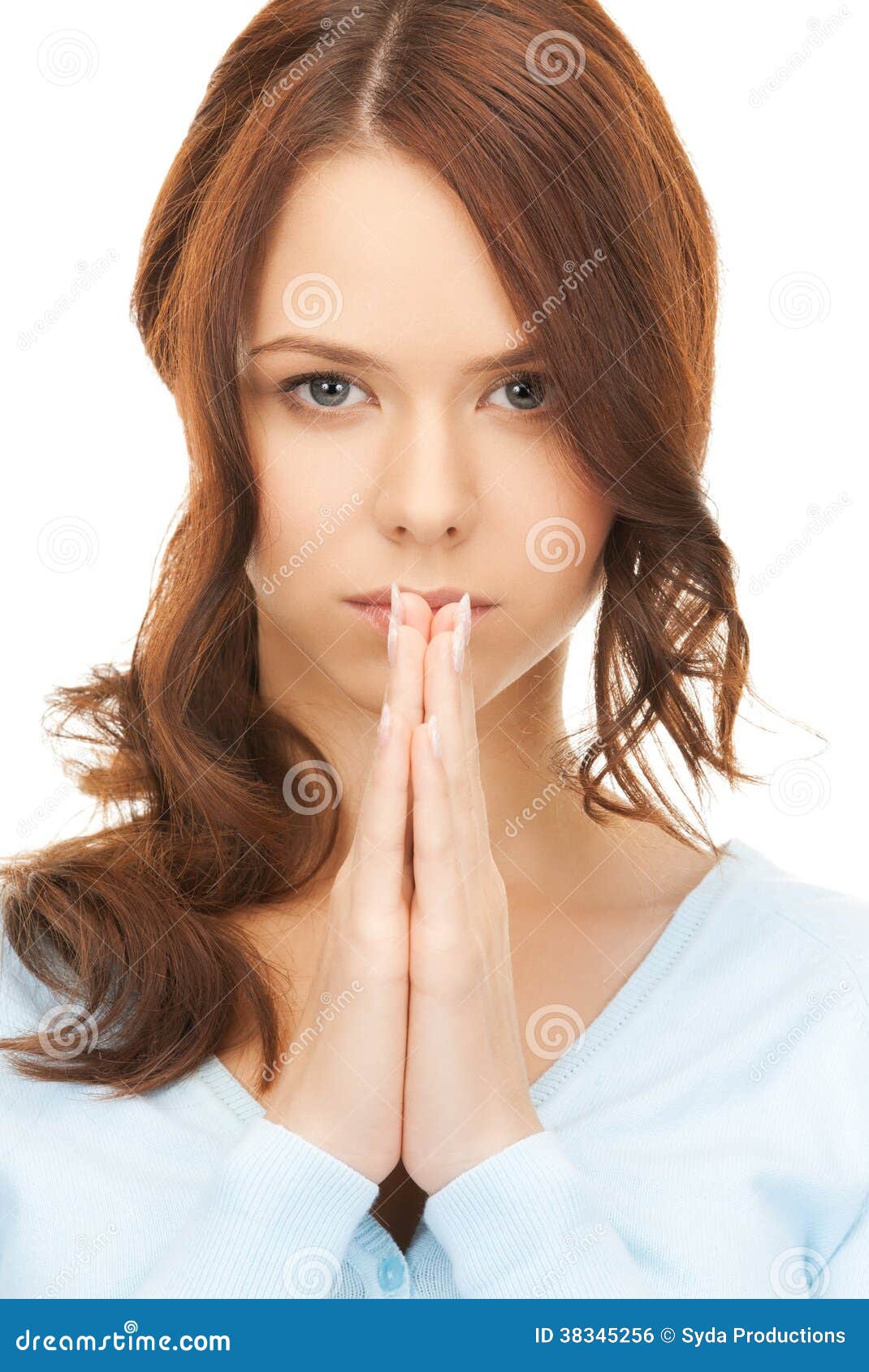 Beeld Van Jonge Biddende Vrouw Stock Foto - Image of bidden, kerk: 38345256