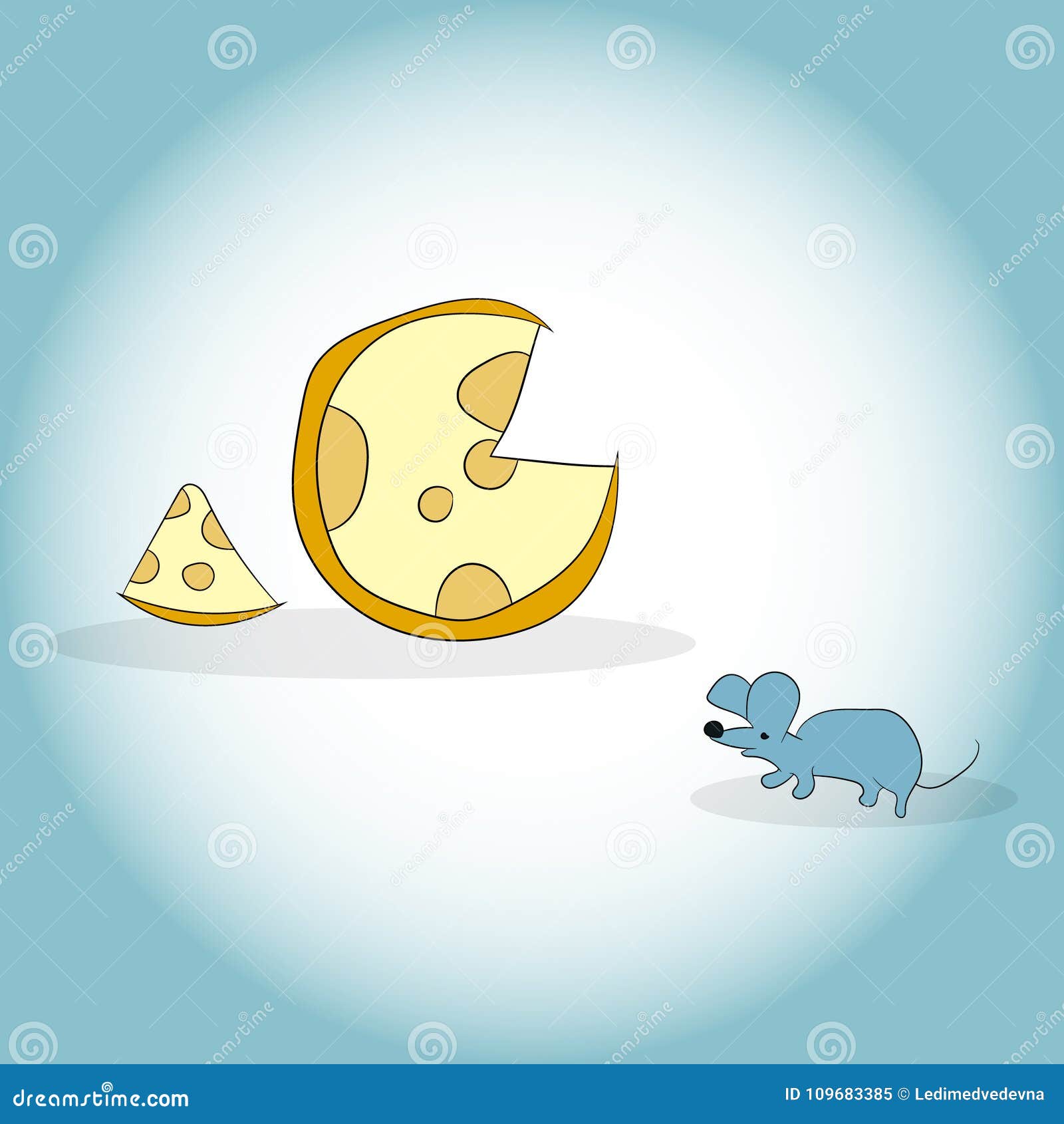 Beeld Van Muis En Kaashoofd Vector Illustratie De Tekening Van De Hand ...