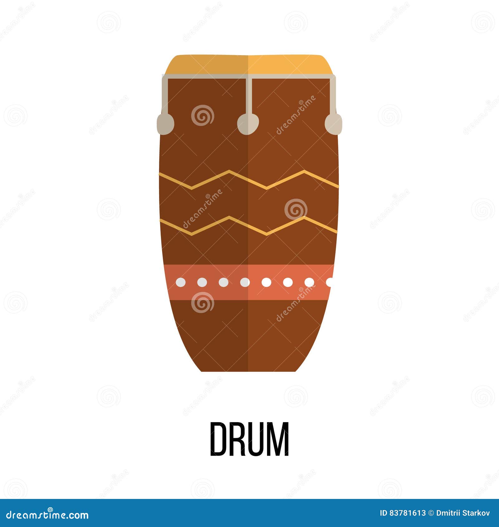 Beeld Van Trommel Op Witte Achtergrond Vector Illustratie ...