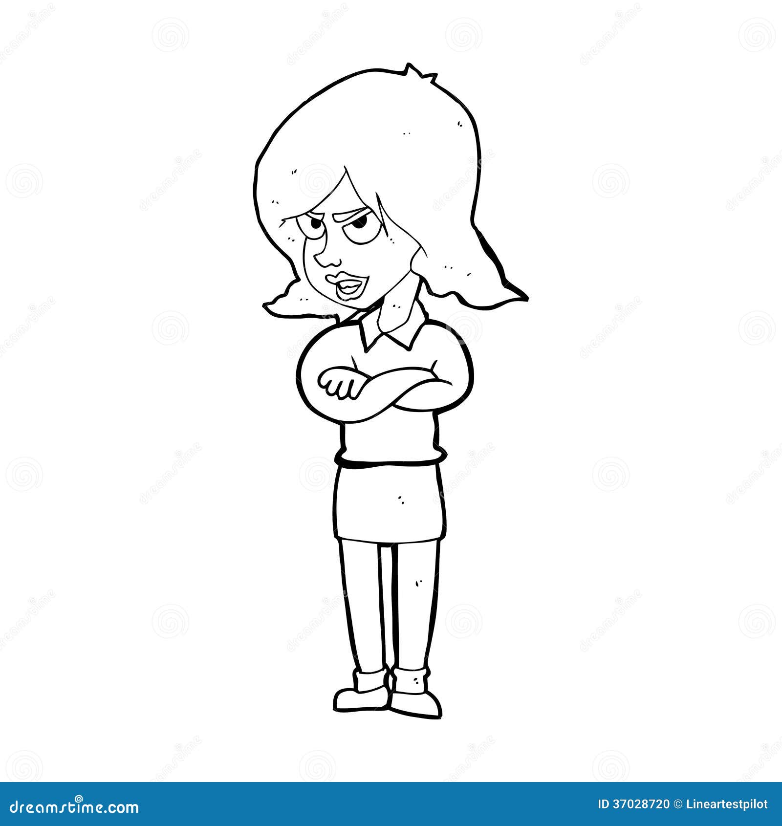 Beeldverhaal boze vrouw stock illustratie. Illustration of klem - 37028720