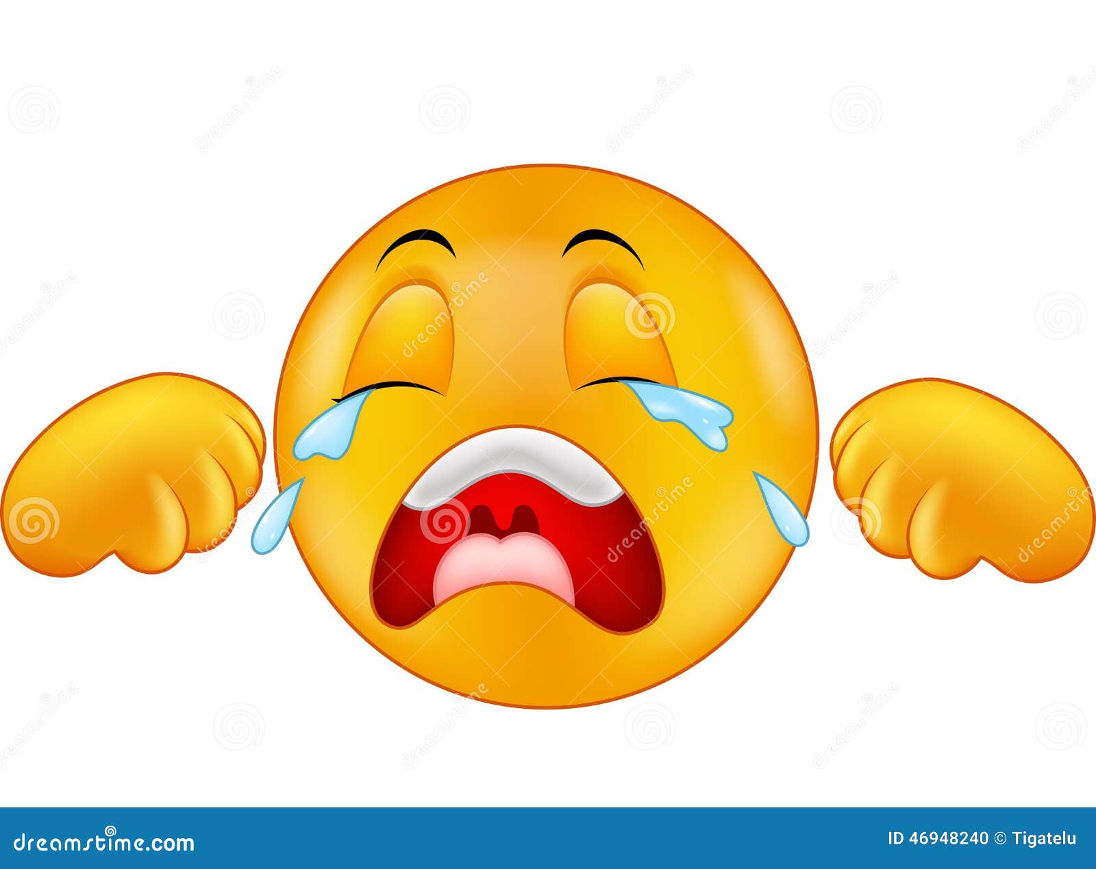 Beeldverhaal Die Emoticon Schreeuwen Vector Illustratie - Illustration ...