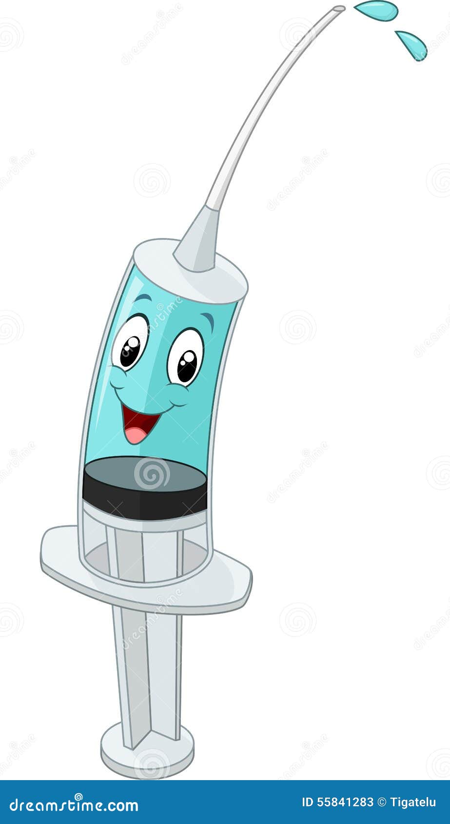 Beeldverhaal Een Gelukkige Spuit Vector Illustratie - Illustration of ...