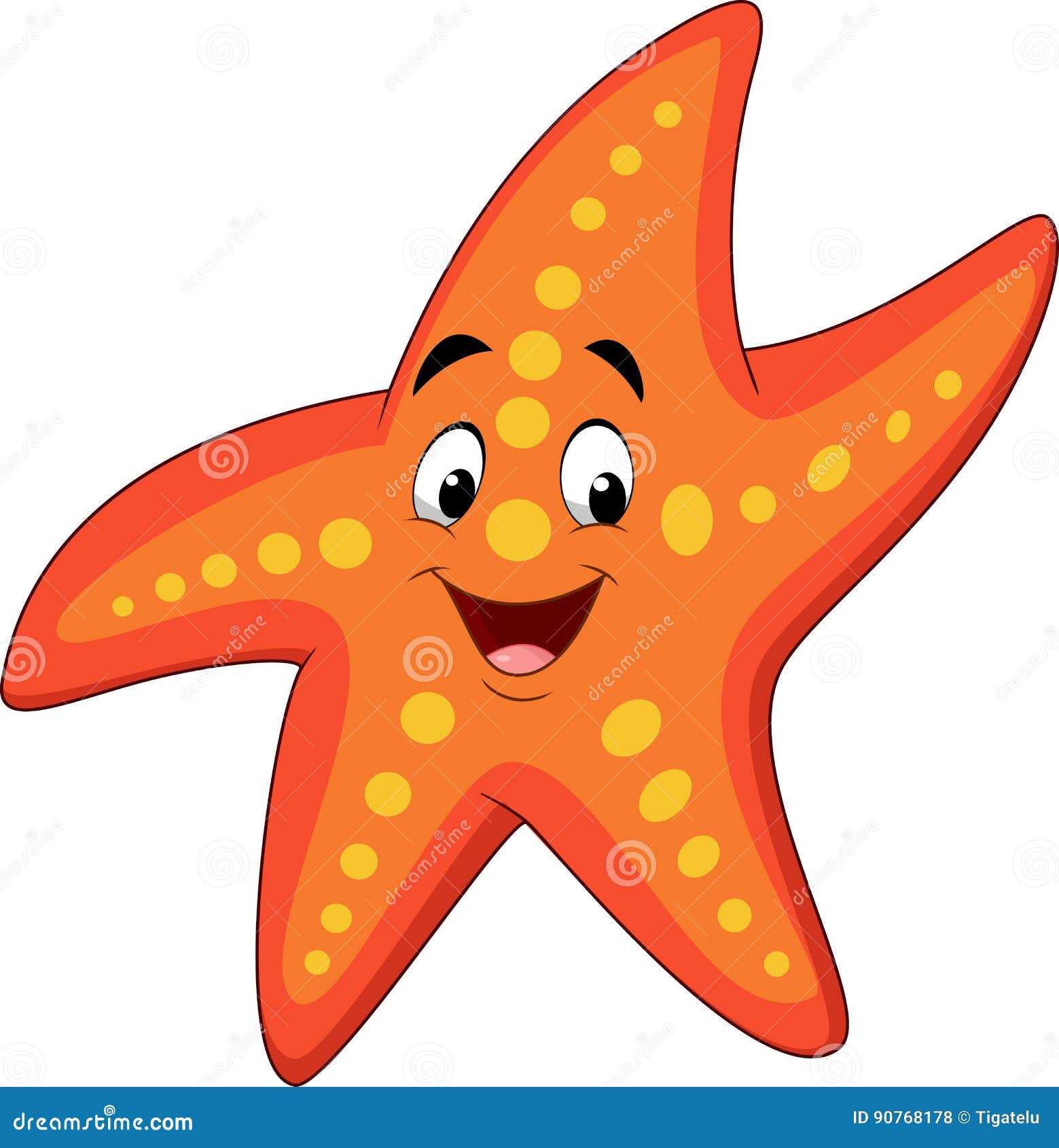 Beeldverhaal Gelukkige Zeester Vector Illustratie - Illustration of ...