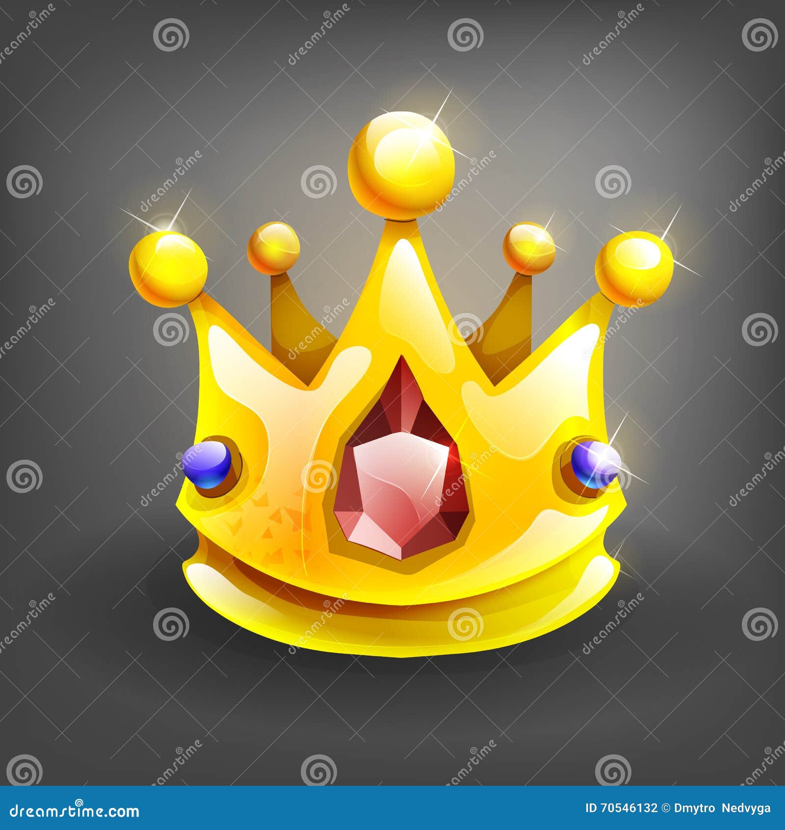 Beeldverhaal gouden kroon vector illustratie. Illustration of prins ...