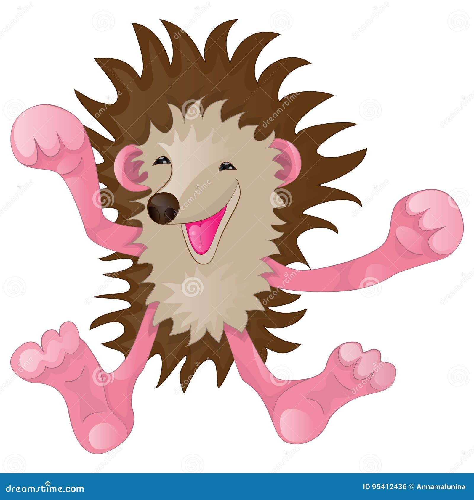 Beeldverhaal grappige egel vector illustratie. Illustration of glimlach ...