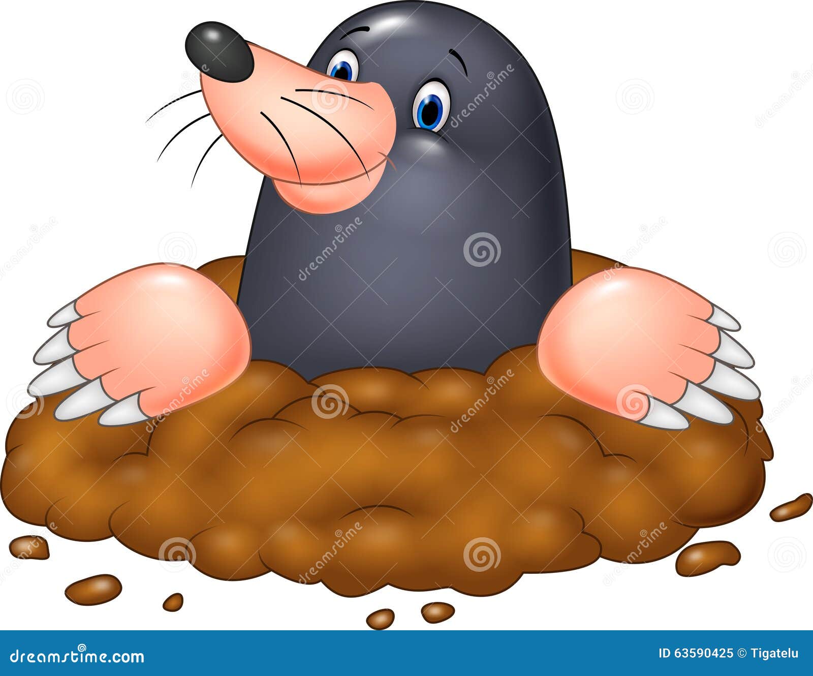 Beeldverhaal grappige mol vector illustratie. Illustration of ...