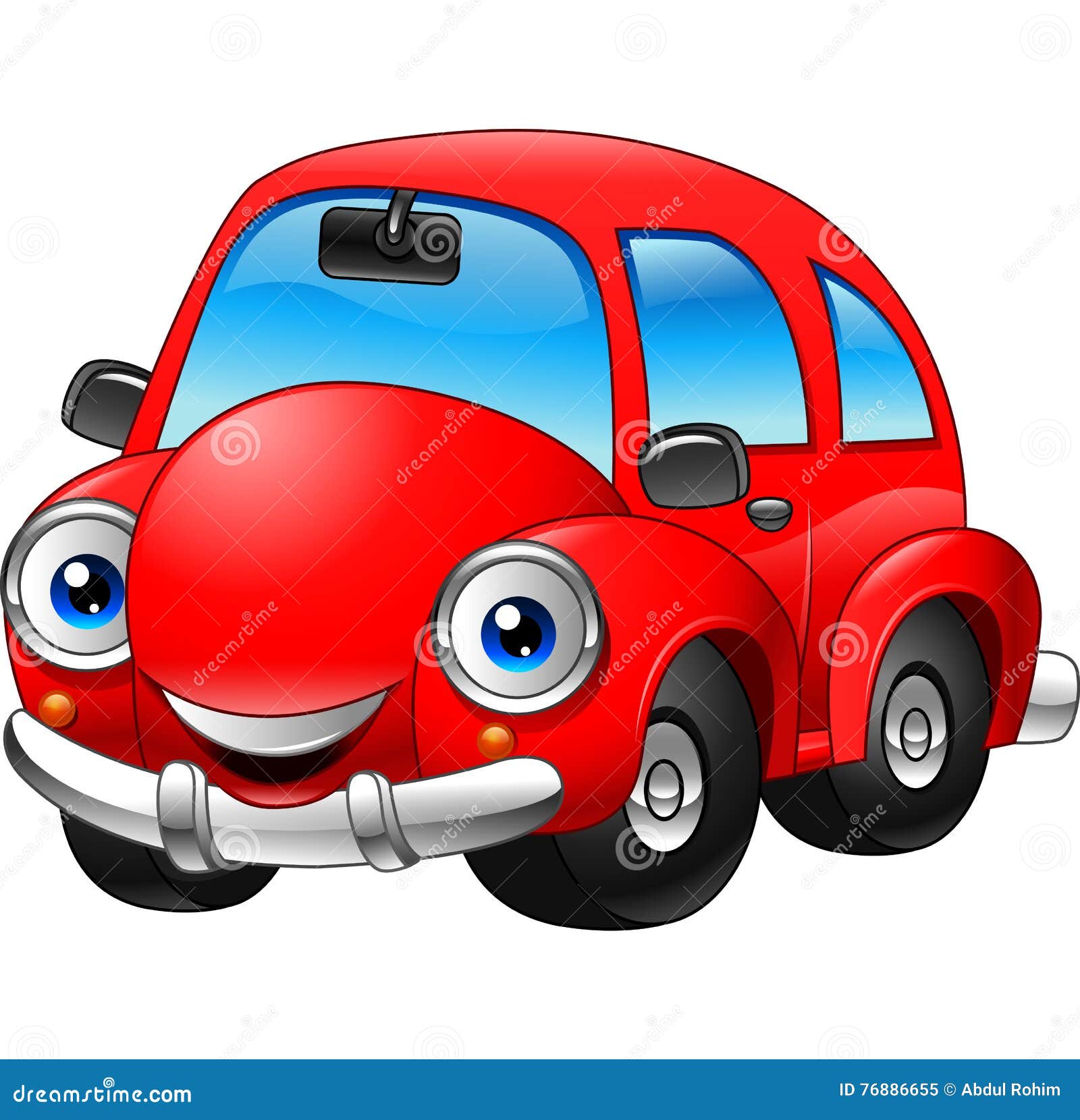 Beeldverhaal Grappige Rode Auto Vector Illustratie - Illustration of ...