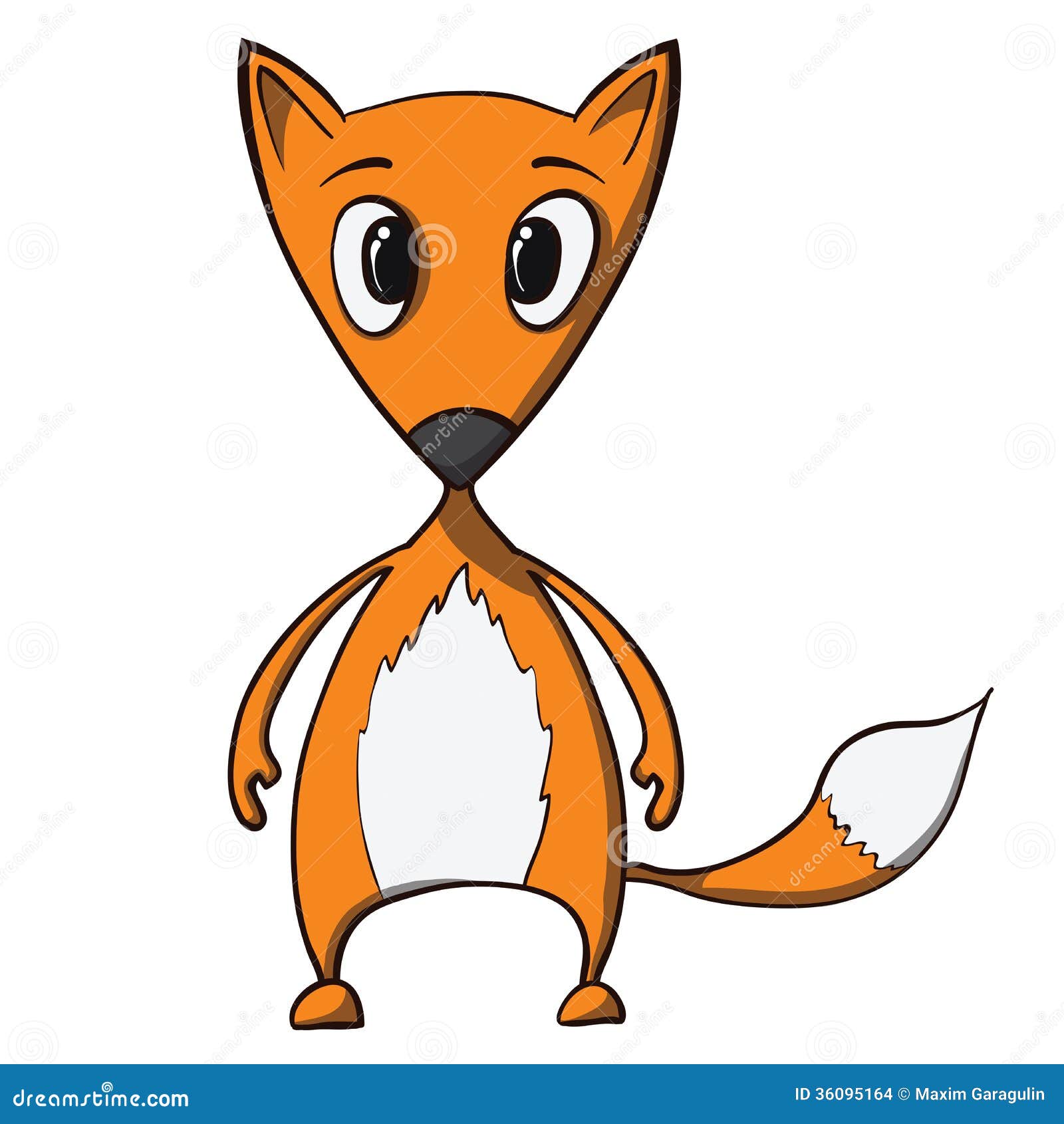 Beeldverhaal Grappige Vos. Vectorillustratie Vector Illustratie ...