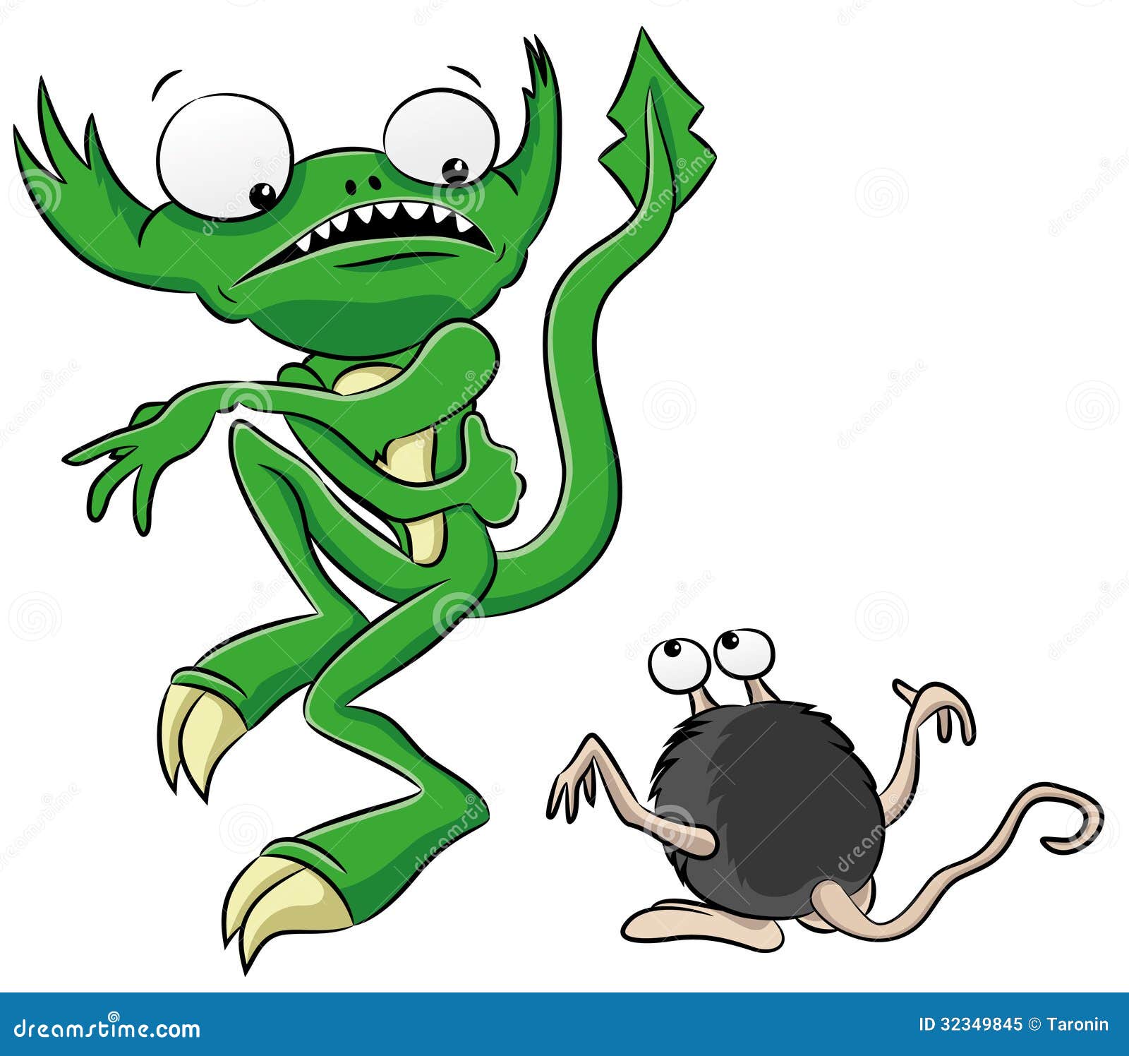 Beeldverhaal Groen Monster. Vector Illustratie - Illustration of ...