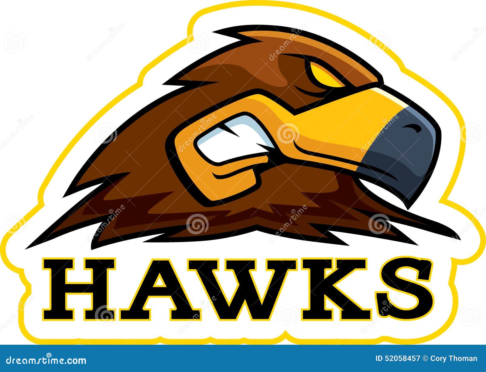 Beeldverhaal Hawk Mascot vector illustratie. Illustration of vogel ...