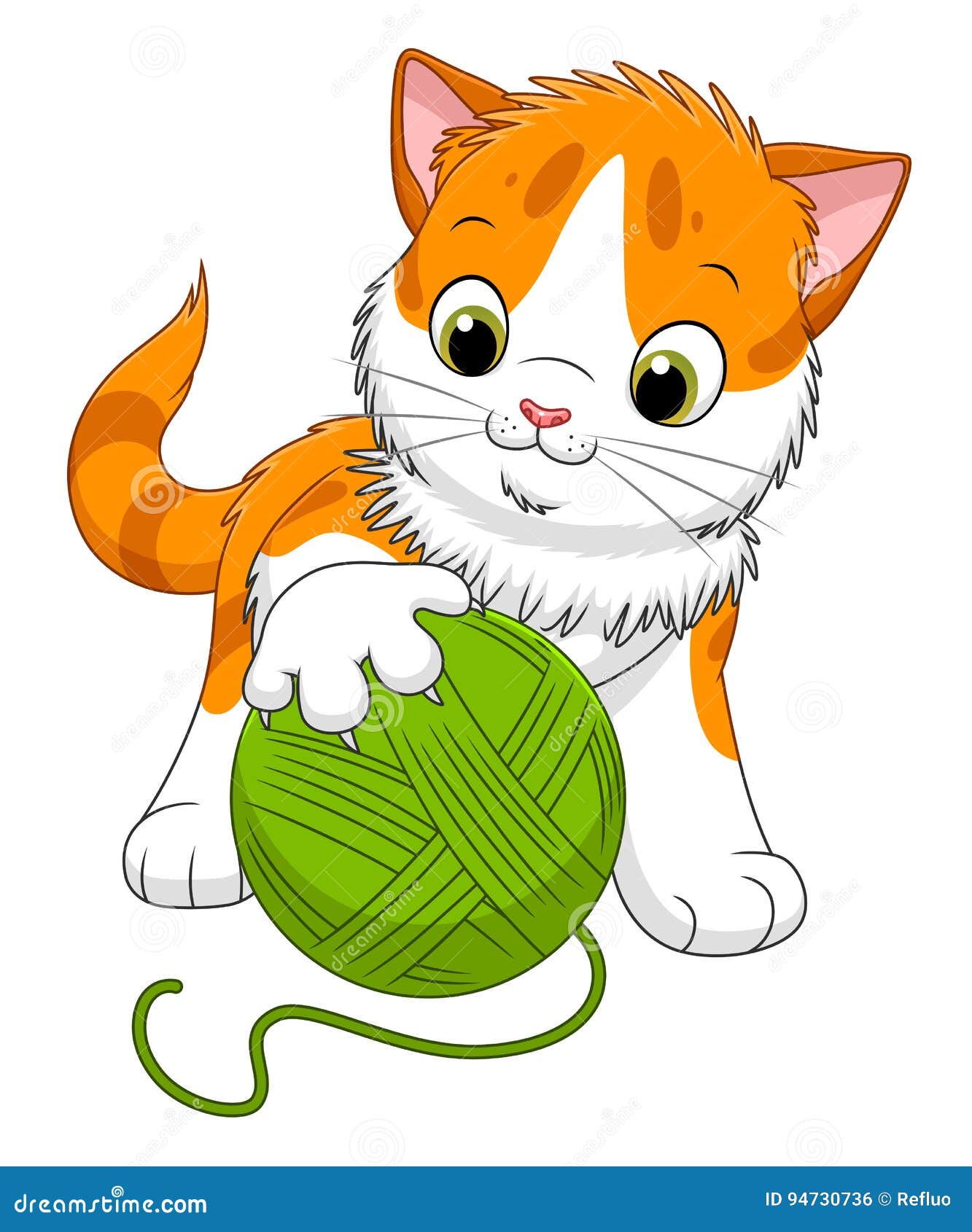 Beeldverhaal Het Spelen Katje Vector Illustratie - Illustration of dier ...