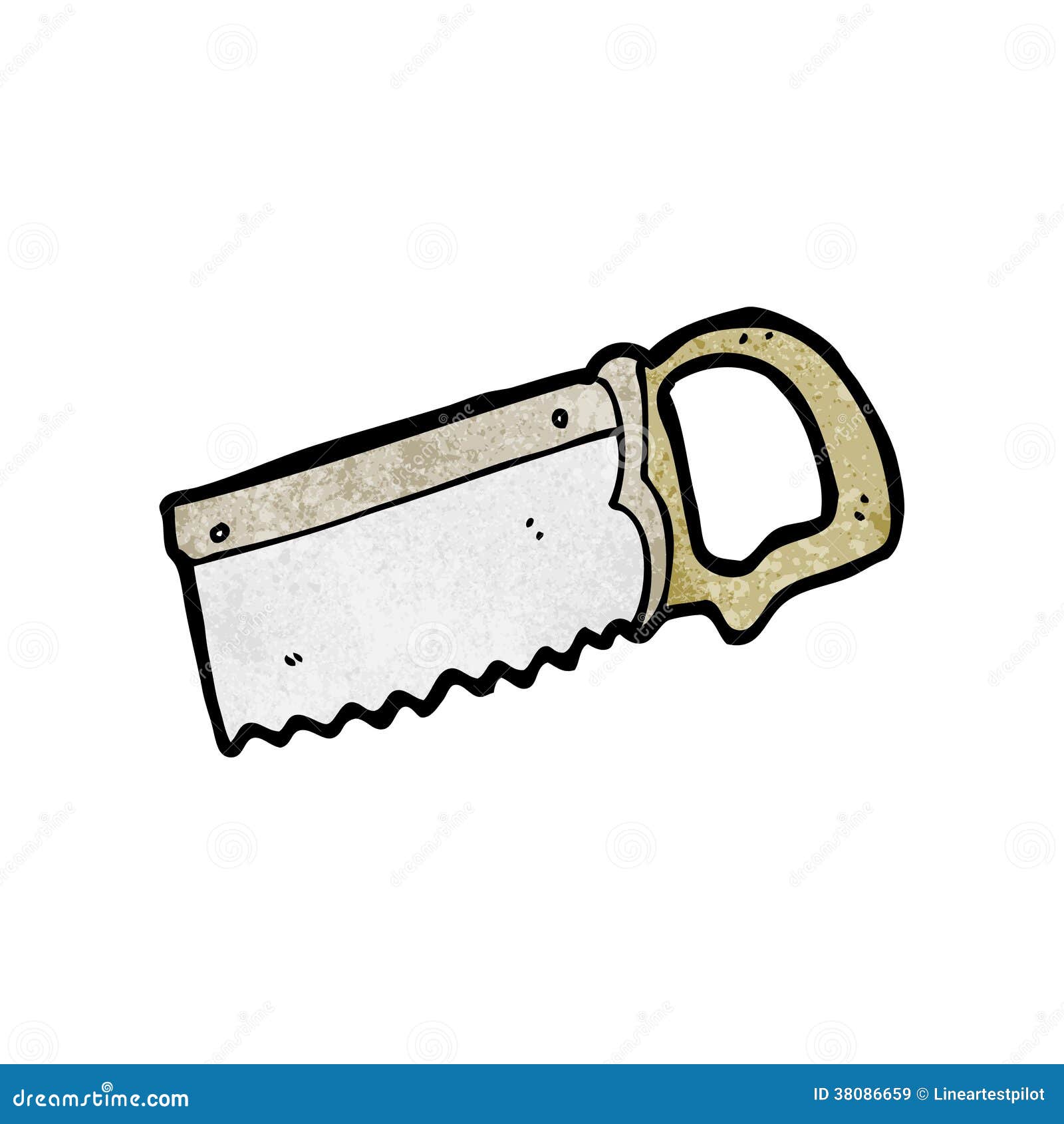 Beeldverhaal houten zaag vector illustratie. Illustration of klem ...