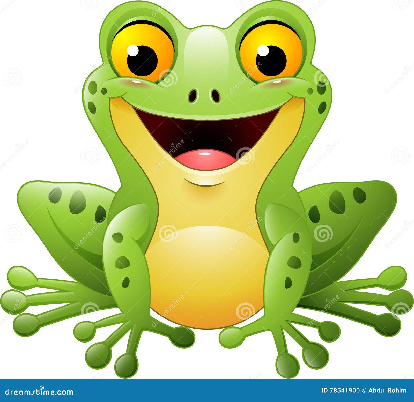 Beeldverhaal leuke kikker vector illustratie. Illustration of tropisch ...