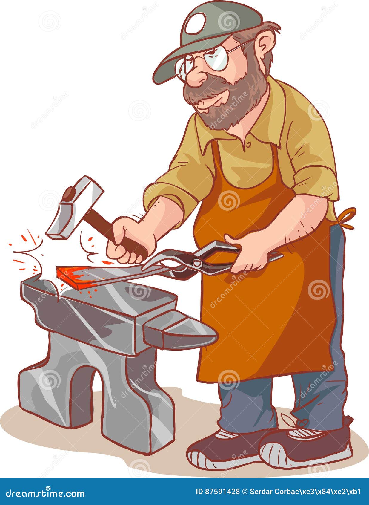 Beeldverhaal Mannelijke Smid Vector Illustratie - Illustration of ...