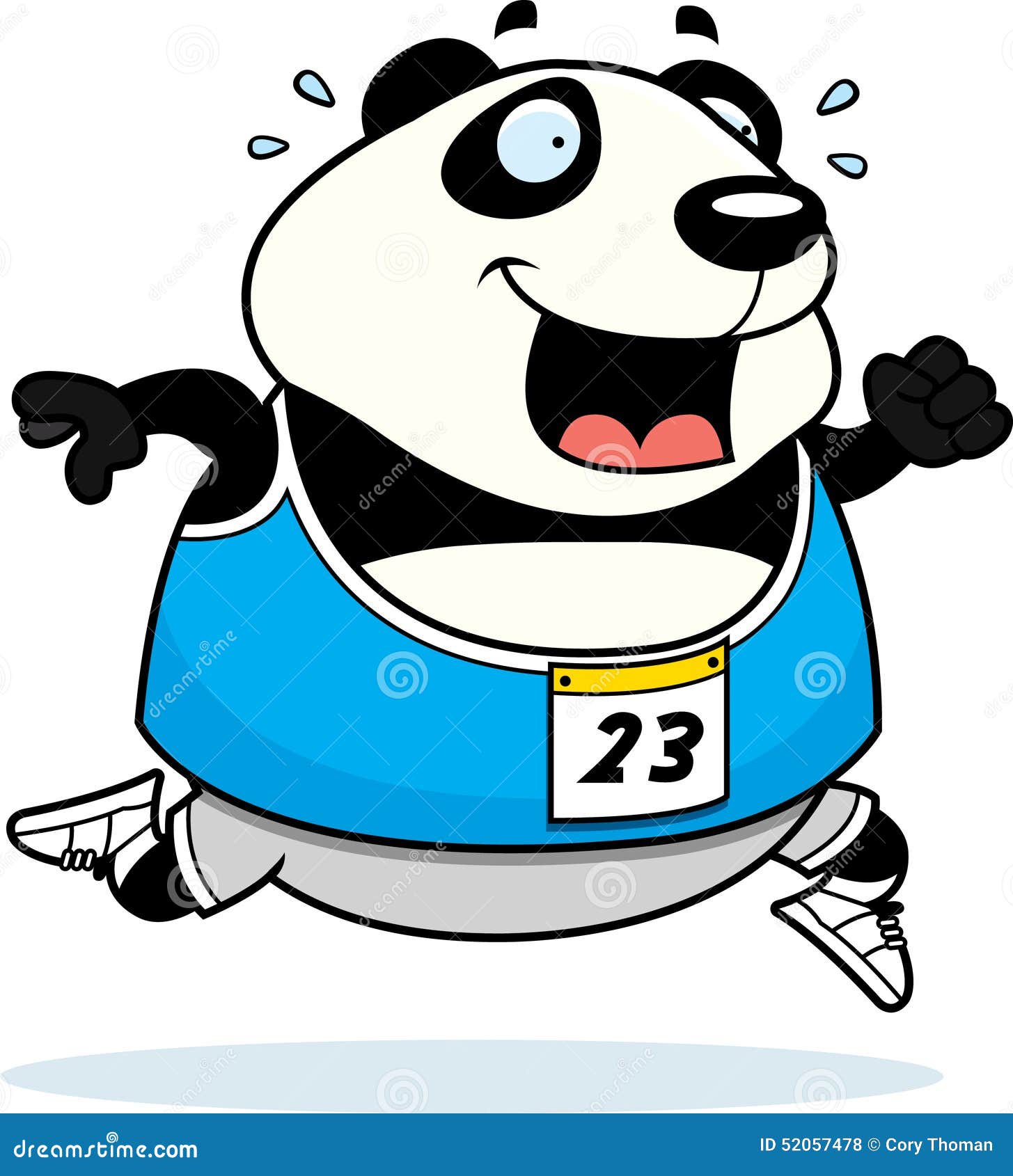 Beeldverhaal Panda Running Race Vector Illustratie - Illustration of ...