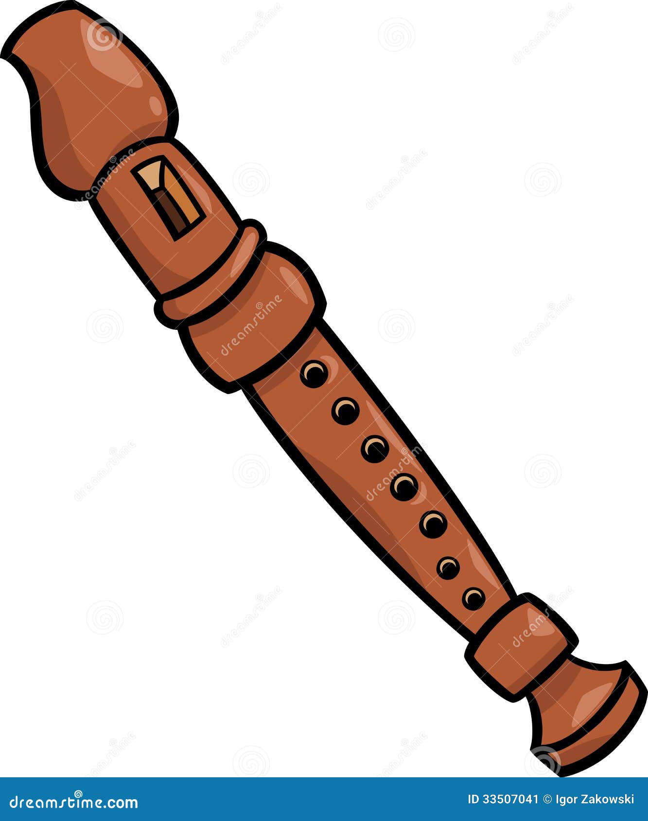 Beeldverhaal Van Het Fluit Het Muzikale Instrument Vector Illustratie ...