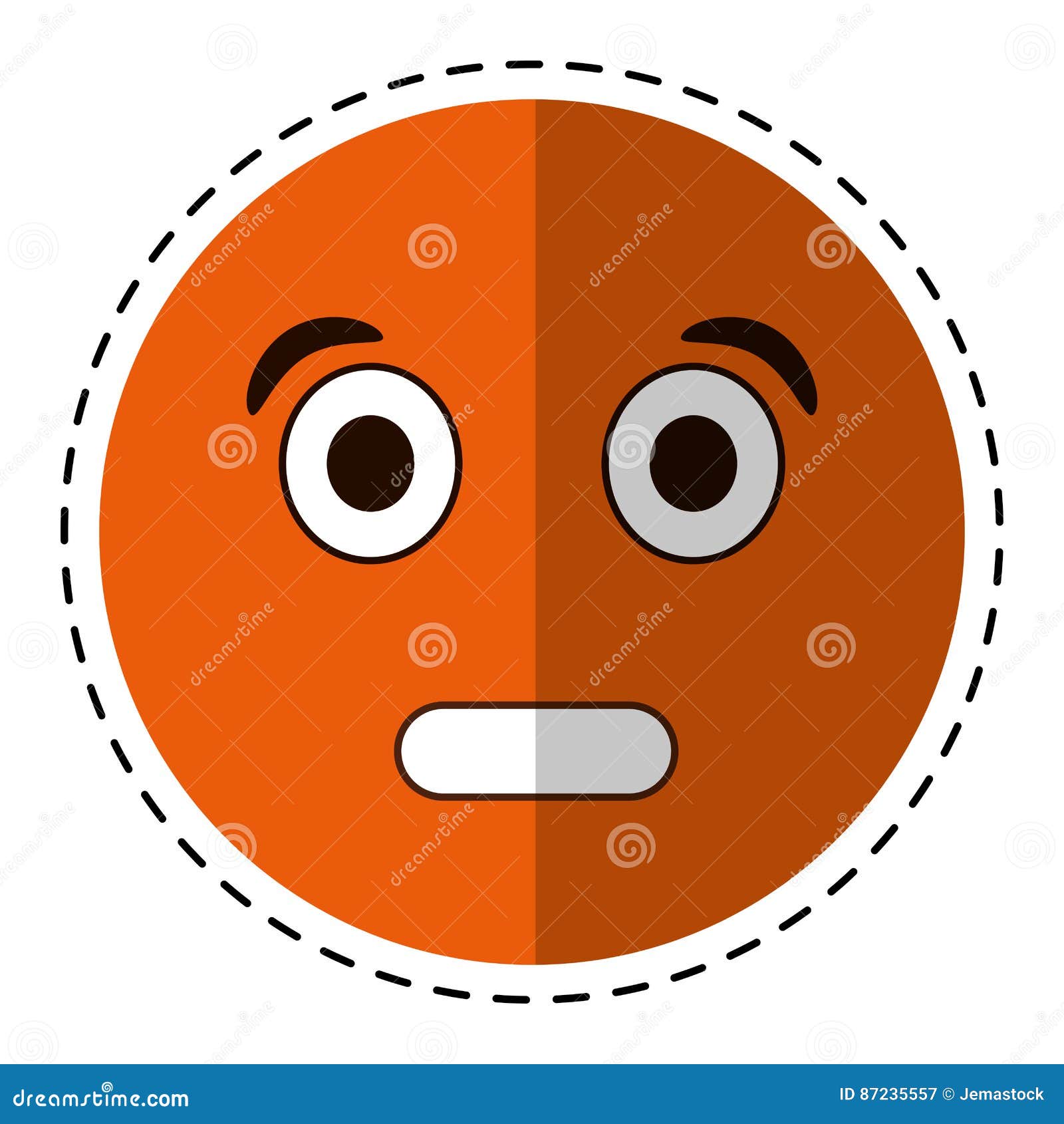 Beeldverhaal Verraste Emoticon Grappig Vector Illustratie ...