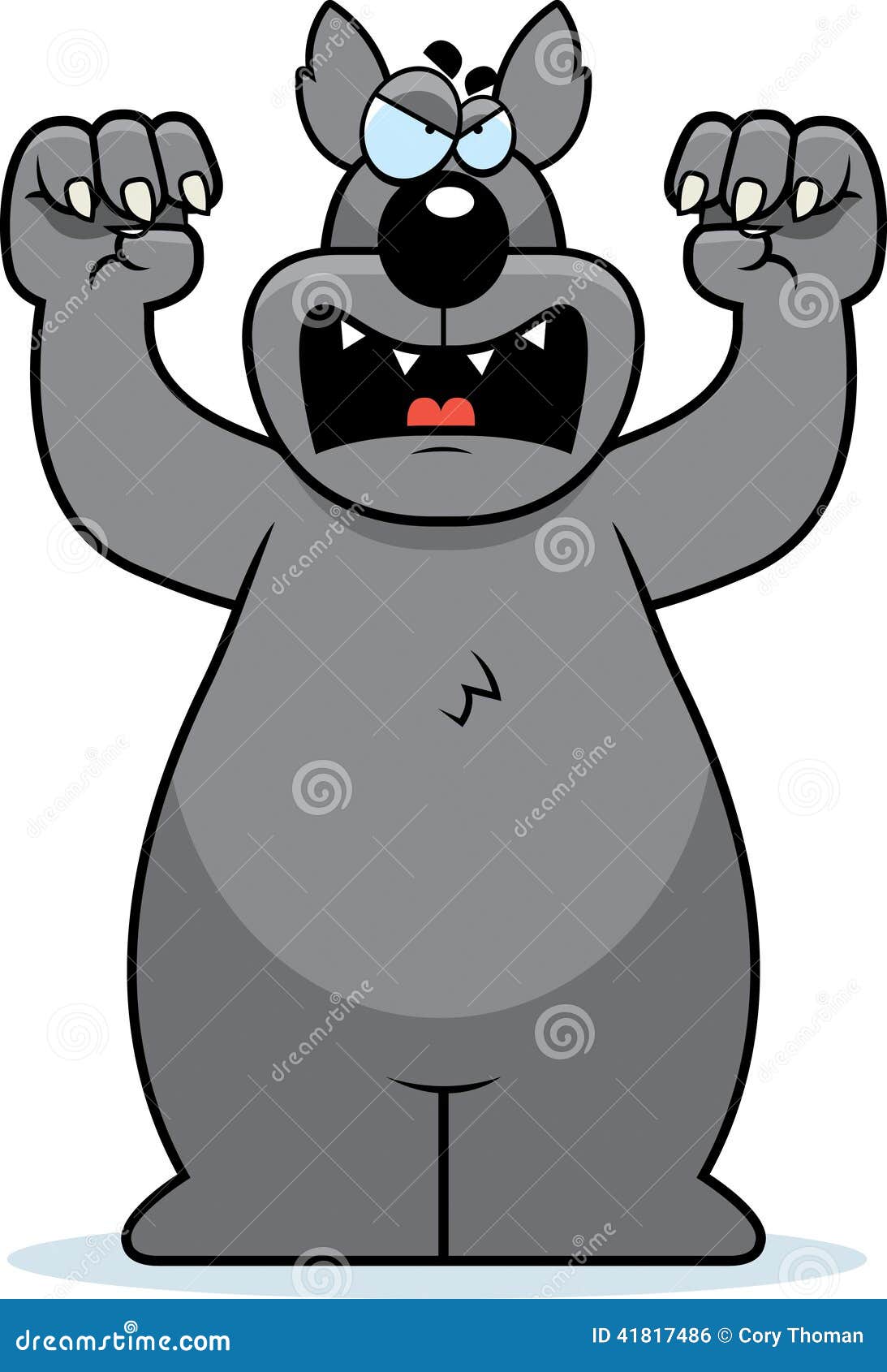 Beeldverhaal Wolf Attacking Vector Illustratie - Illustration of coyote ...