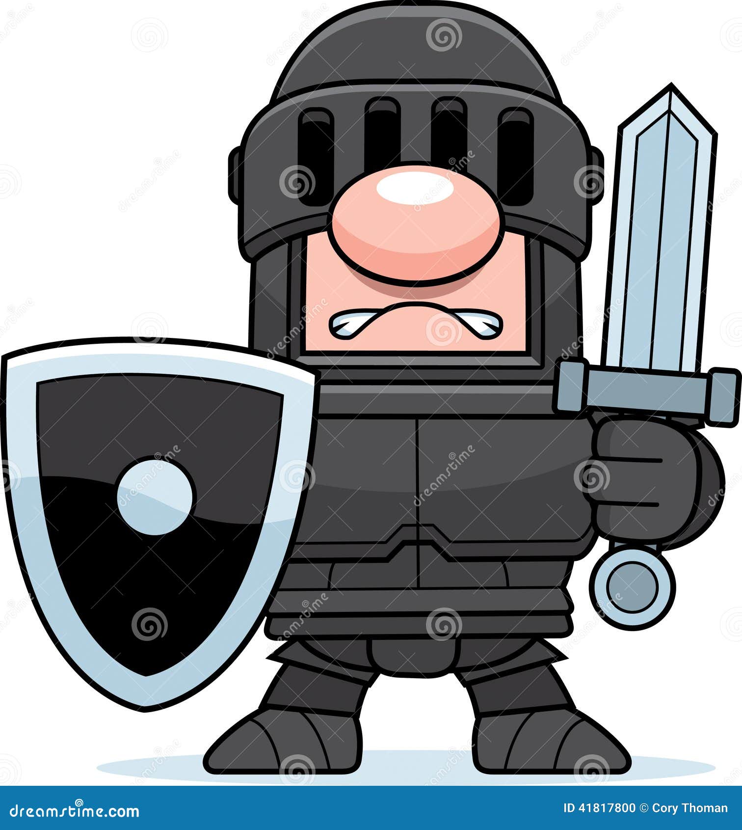 Beeldverhaal Zwarte Ridder vector illustratie. Illustration of mens ...