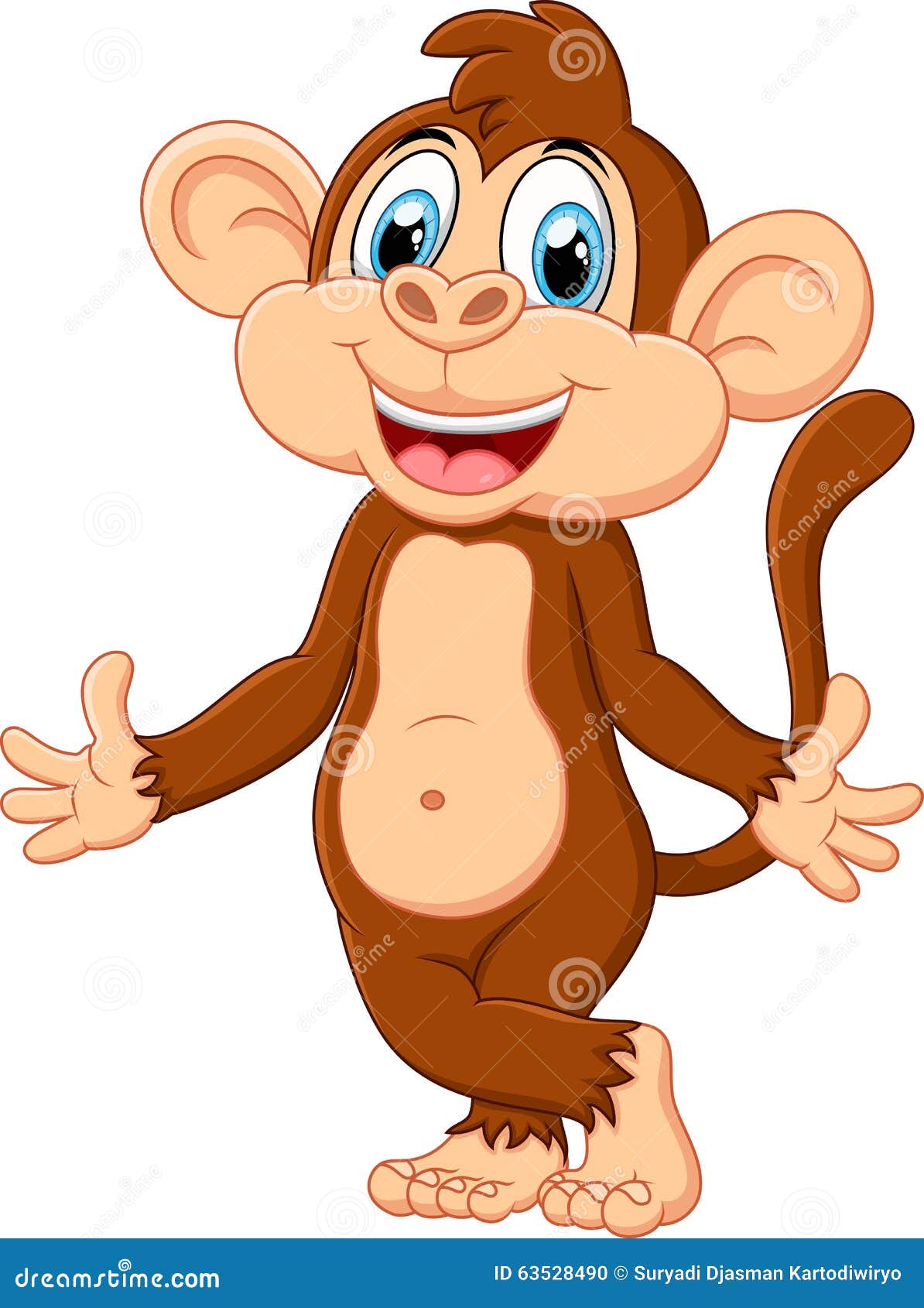 Beeldverhaalaap Het Voorstellen Vector Illustratie - Illustration of ...