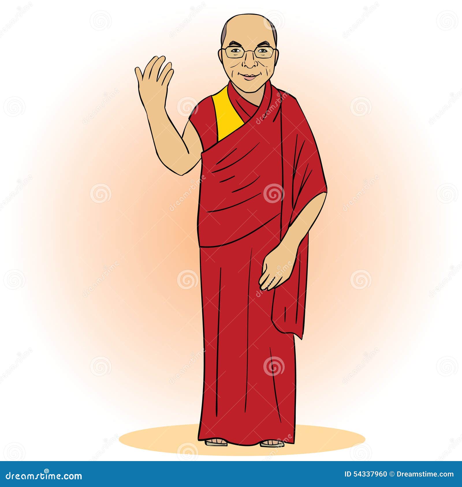 Beeldverhaalcijfer Van Boeddhistische Monnik Vector Vector Illustratie ...