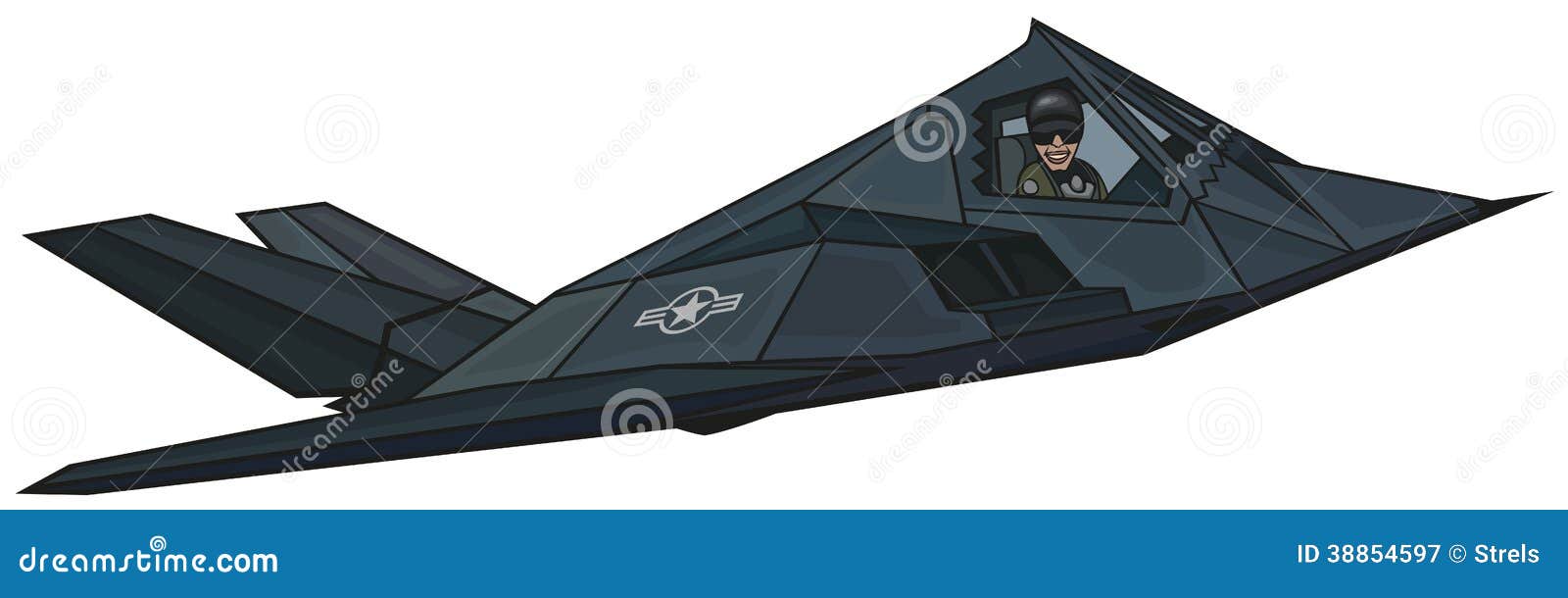 Beeldverhaalheimelijkheid F-117 Nighthawk. Vector Illustratie ...