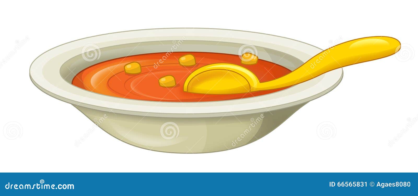 Beeldverhaalkom soep - stock illustratie. Illustration of gelukkig ...