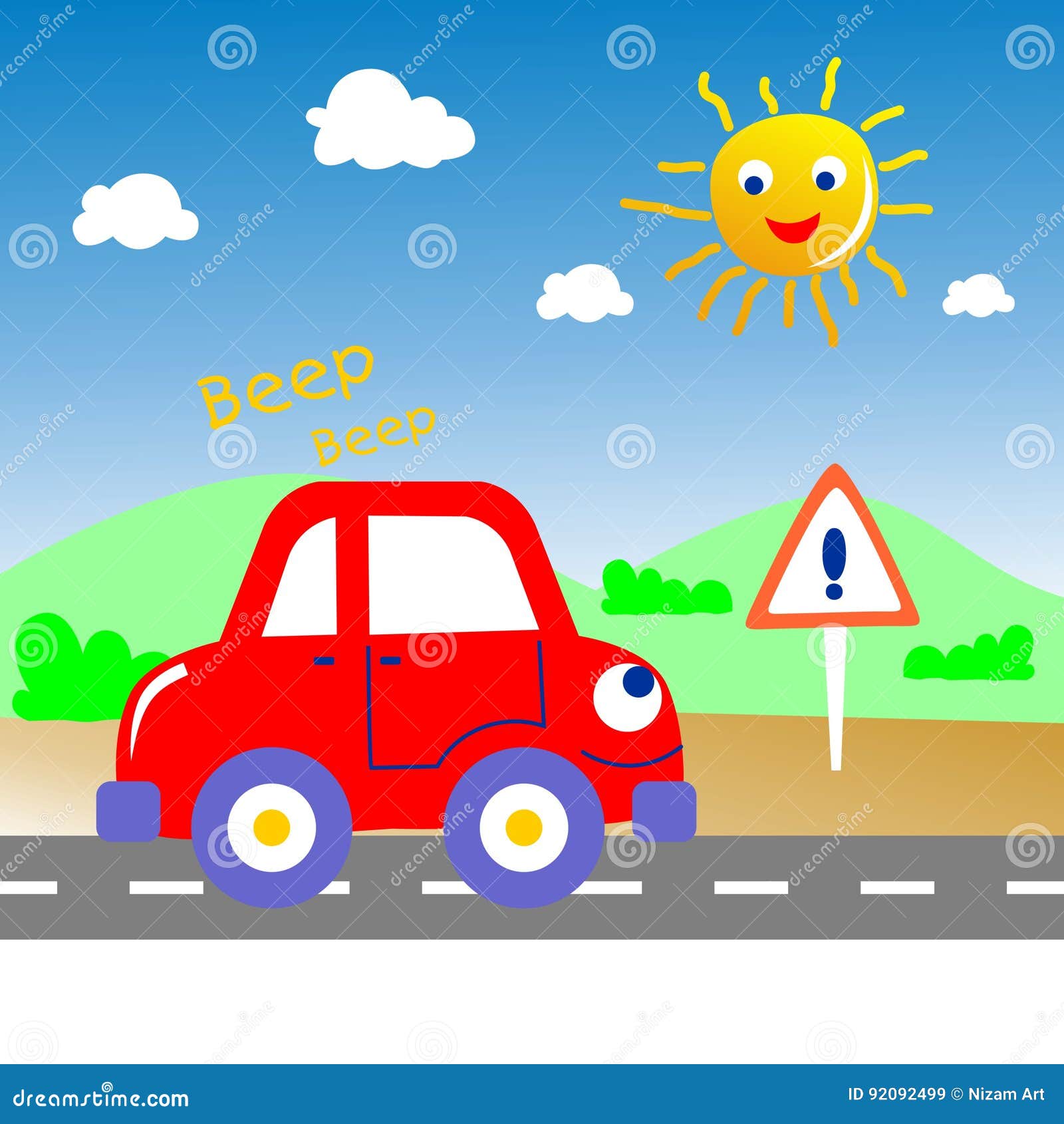 Beep car stock vector. Illustration of beep, holiday - 92092499