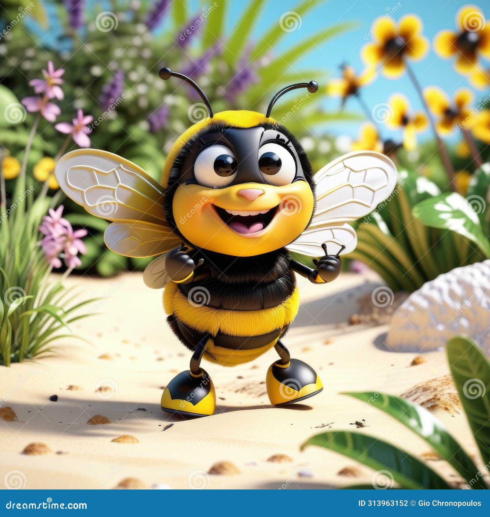 Beeple 01 - Pixar Style Bee Character Stock Illustration - Illustration ...
