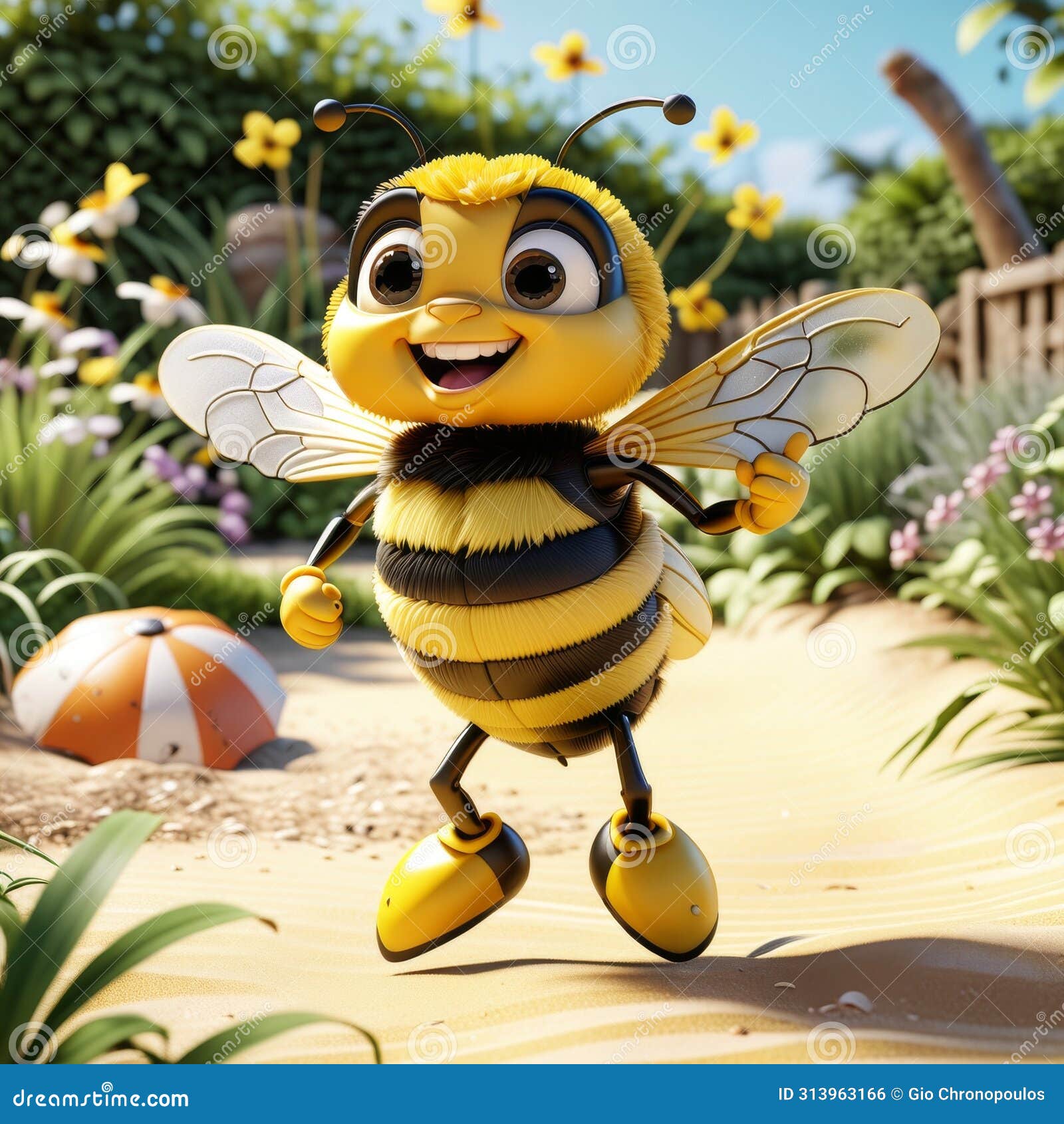 Beeple 01 - Pixar Style Bee Character Stock Illustration - Illustration ...