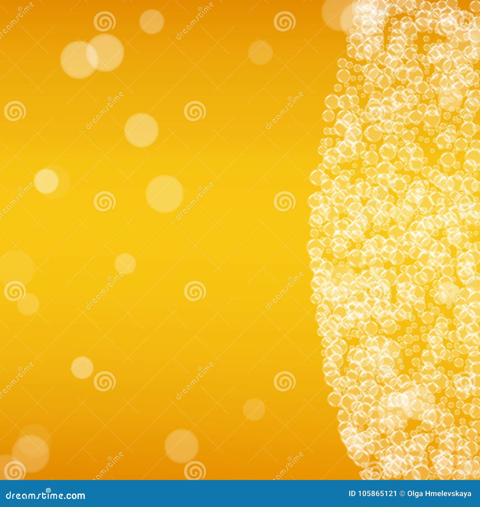 Beer Background with Realistic Bubbles Stock Vector - Illustration of ...